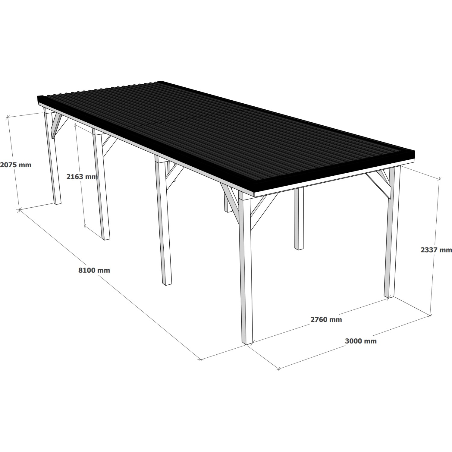 Holzbrüder Carport Ralf 26m² Reinweiß-Dunkelbraun kaufen bei OBI
