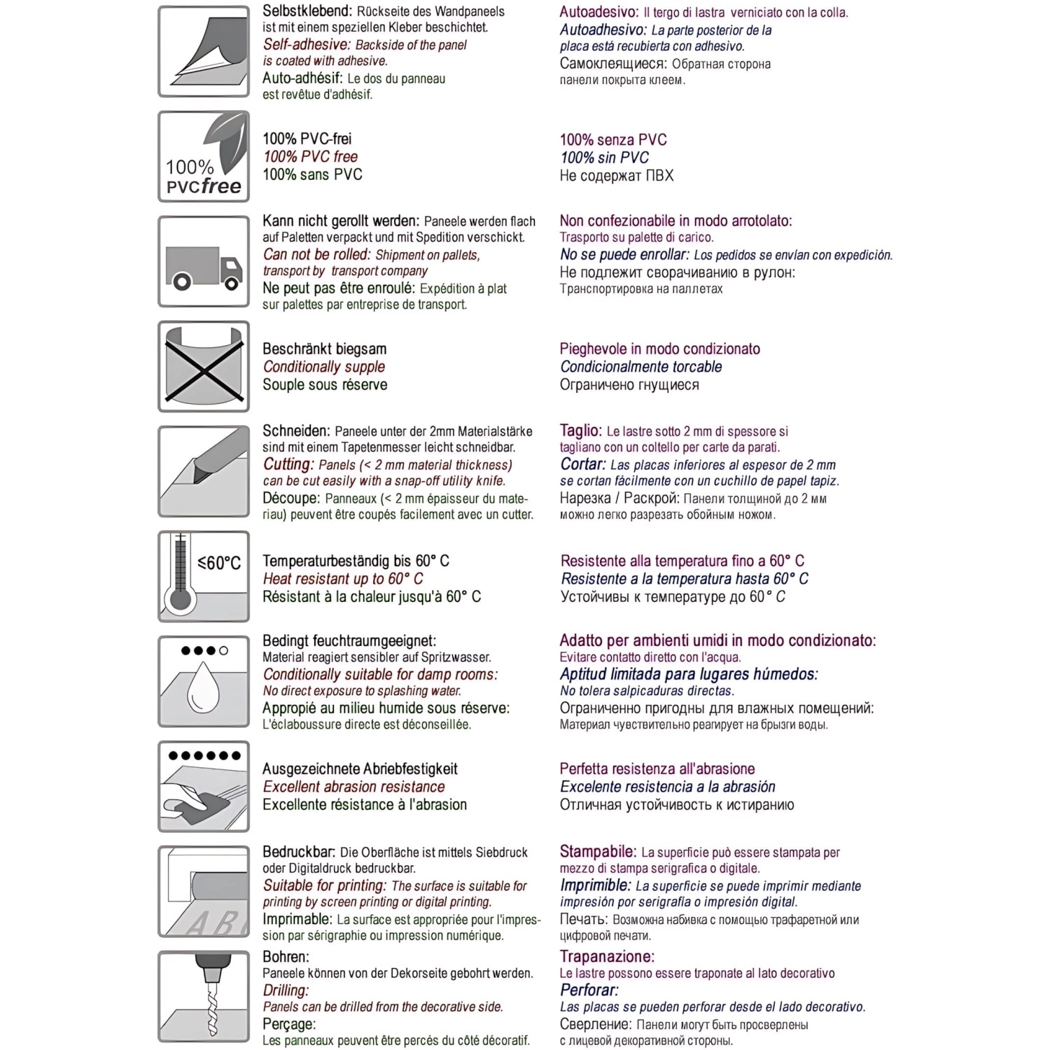 WALLFACE 16979 LEGUAN Wandpaneel Glas-Optik Luxus Dekor Silber Grau ...