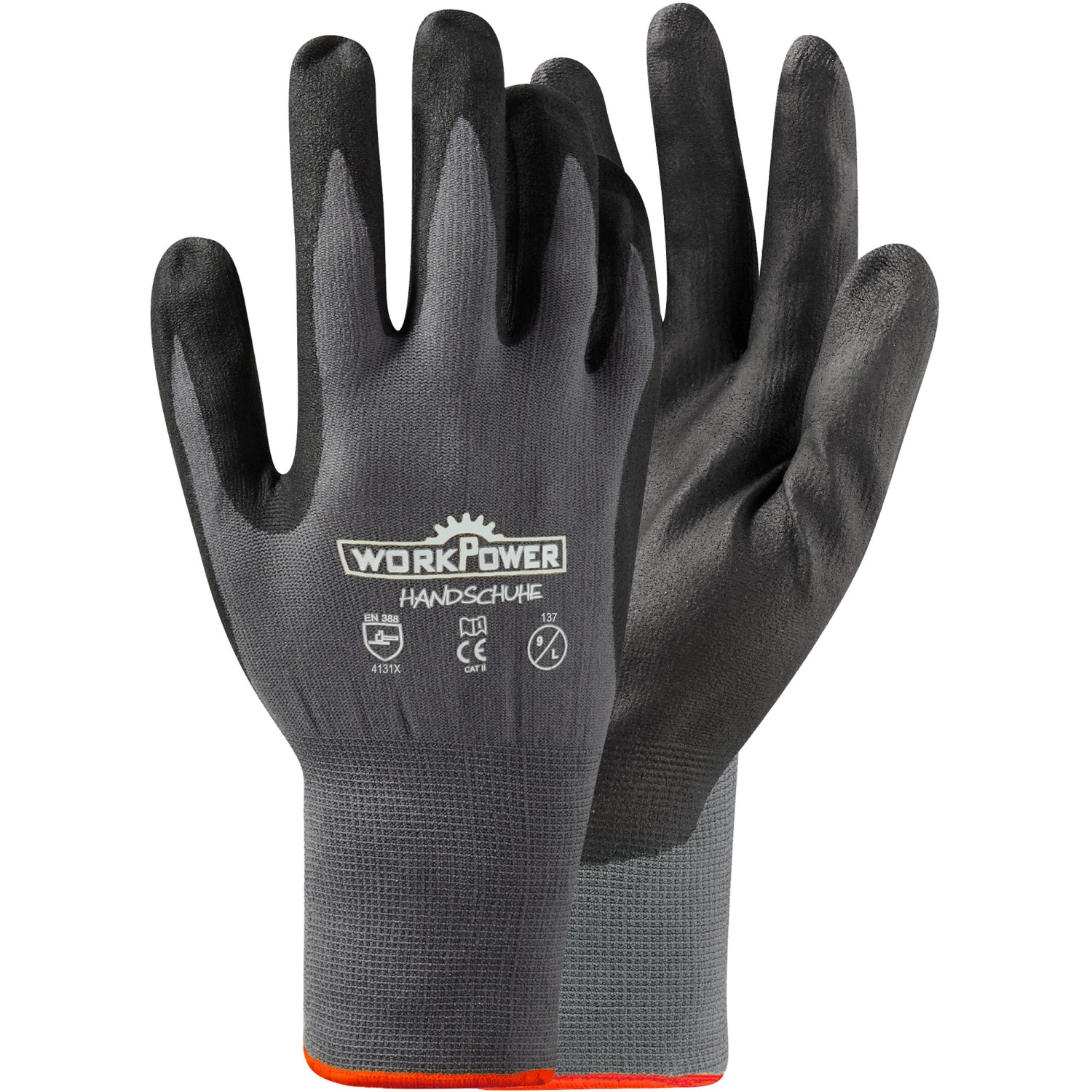 Workpower Nitril-Schutzhandschuh Merkur 6er Pack 137 Grau-Schwarz Gr ...