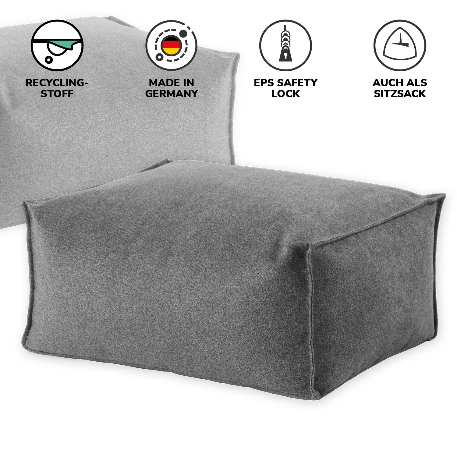 mokebo Pouf Hocker o Sitzhocker Der Ruhestifter Bodenkissen eckig ...