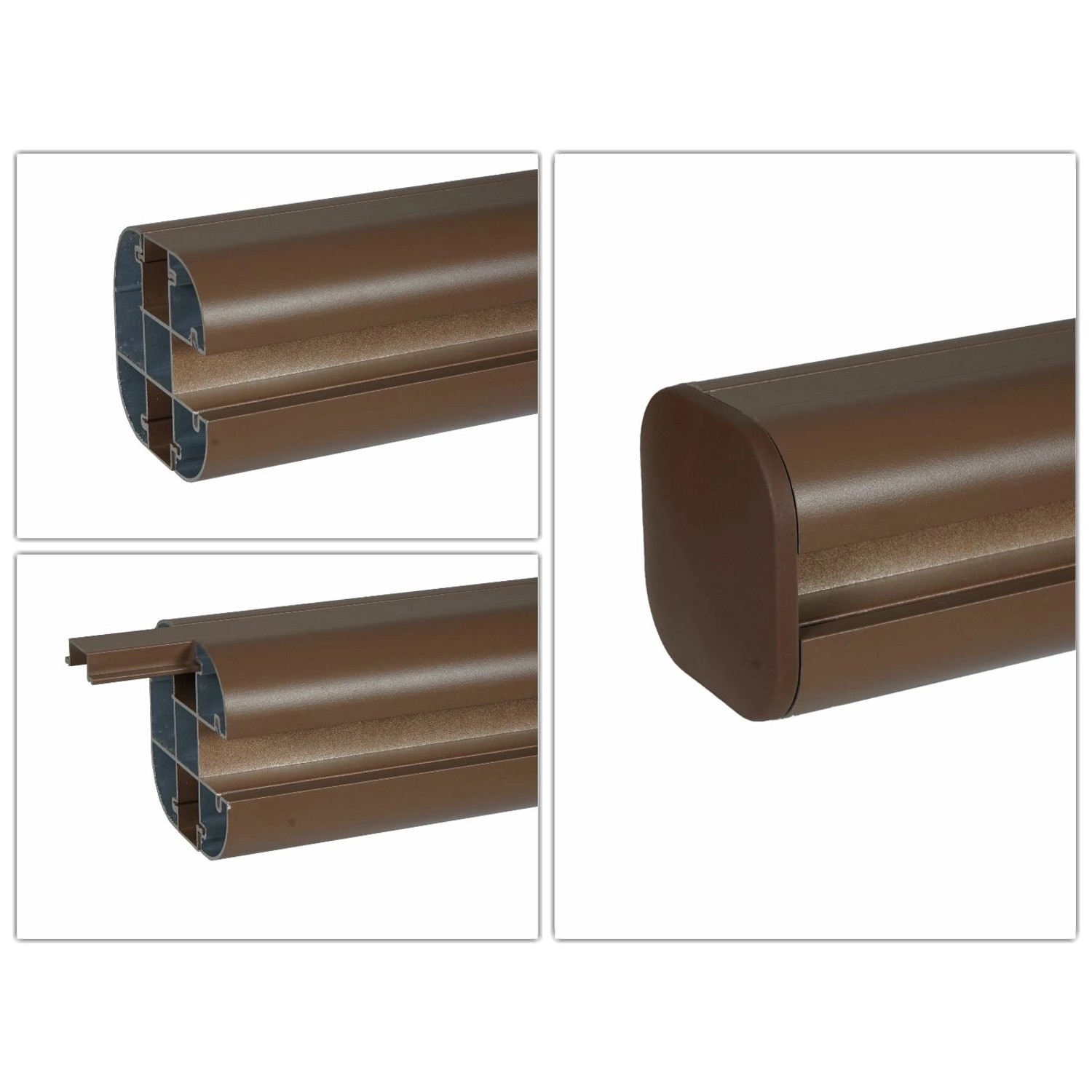 MCW WPC-Sichtschutz Savoie Windschutz Zaun Alu Premium - Basiselement 1 ...