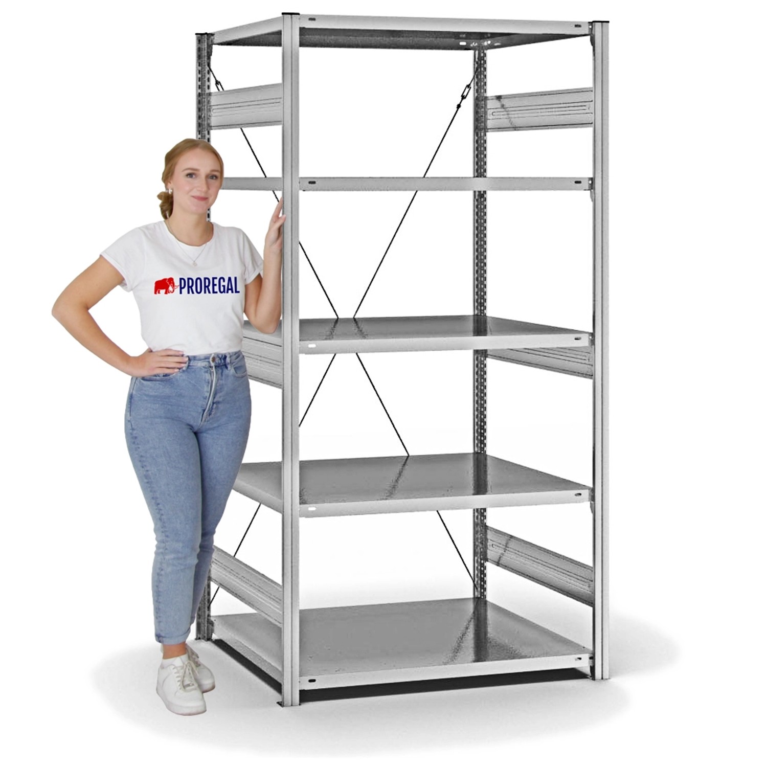 PROREGAL Fachbodenregal Stecksystem T-Profil Heavy-Duty Grundregal ...