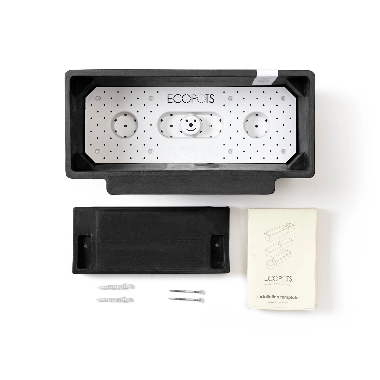 Ecopots Pflanztopf Manhattan Wall M Dunkelgrau 35 cm x 17,4 cm x 15 cm ...