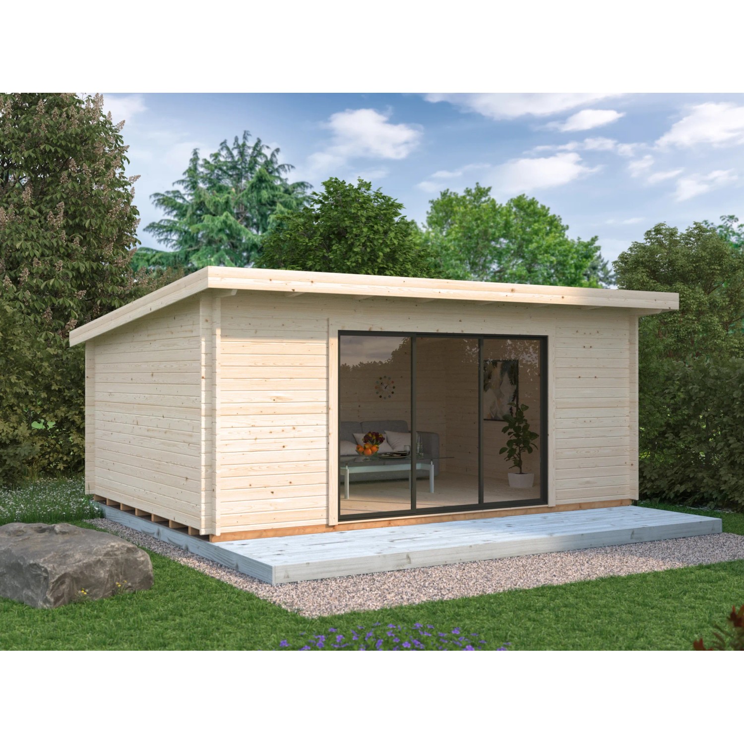 Palmako Gartenhaus Lea Slide Naturbelassen 530 cm x 380 cm kaufen bei OBI