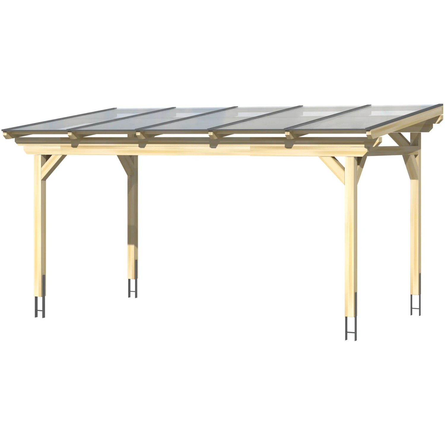 Skan Holz Terrassenüberdachung Sanremo 541 x 400 cm Leimholz Nussbaum ...