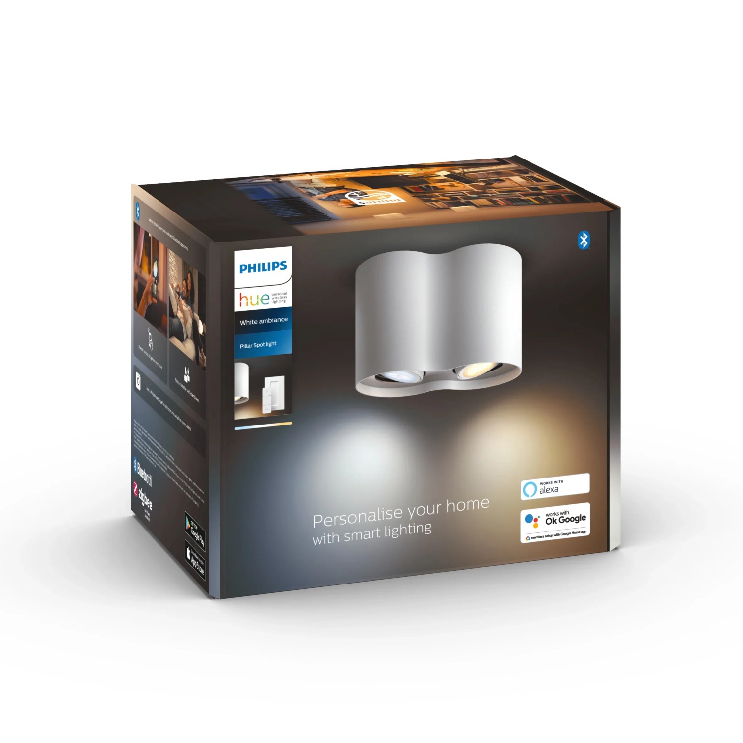 Philips Hue LED-Spot Pillar 2-flammig White Ambiance Weiß kaufen bei OBI