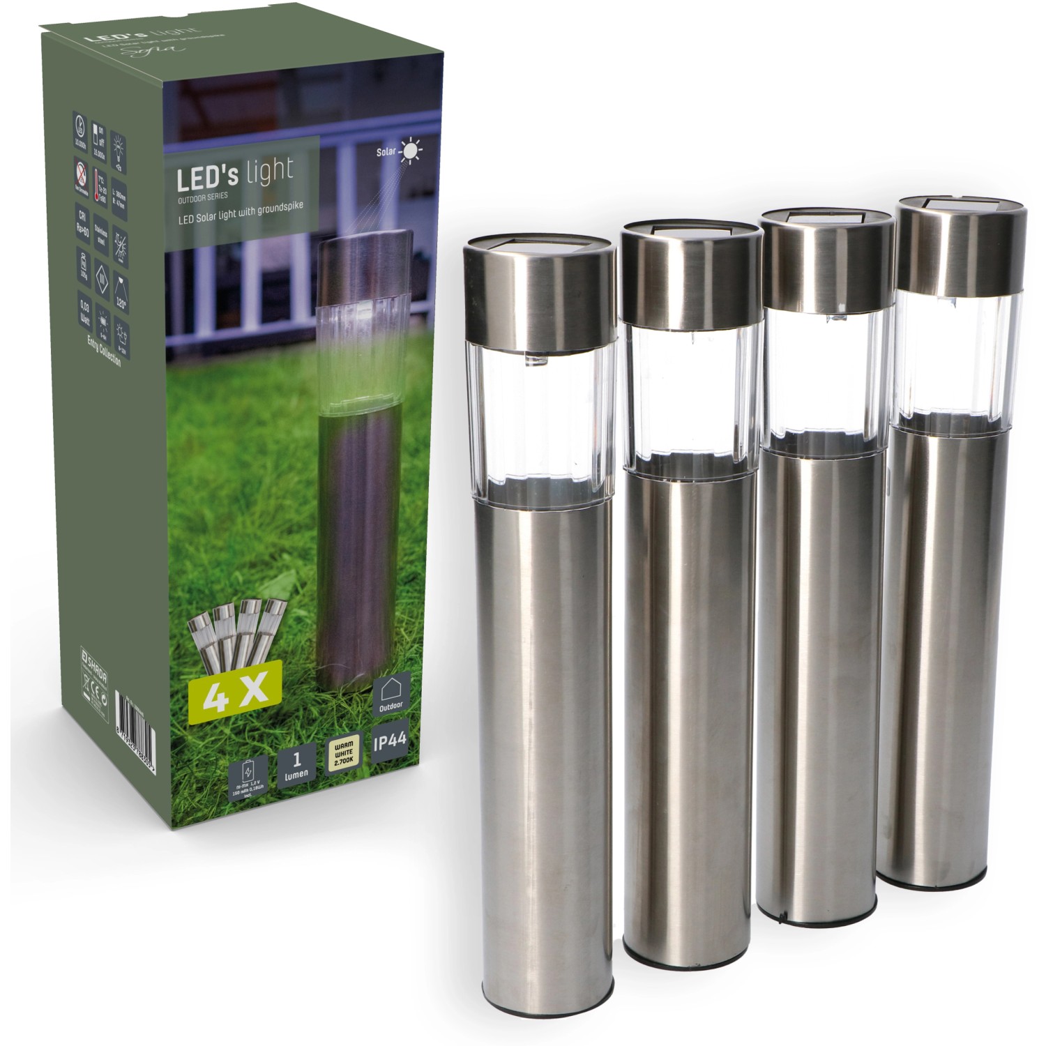 Solar-Wegeleuchte Sofia 1 lm 2700 K IP44 Sensor Rostfreier Stahl 4 Stk. kaufen bei OBI