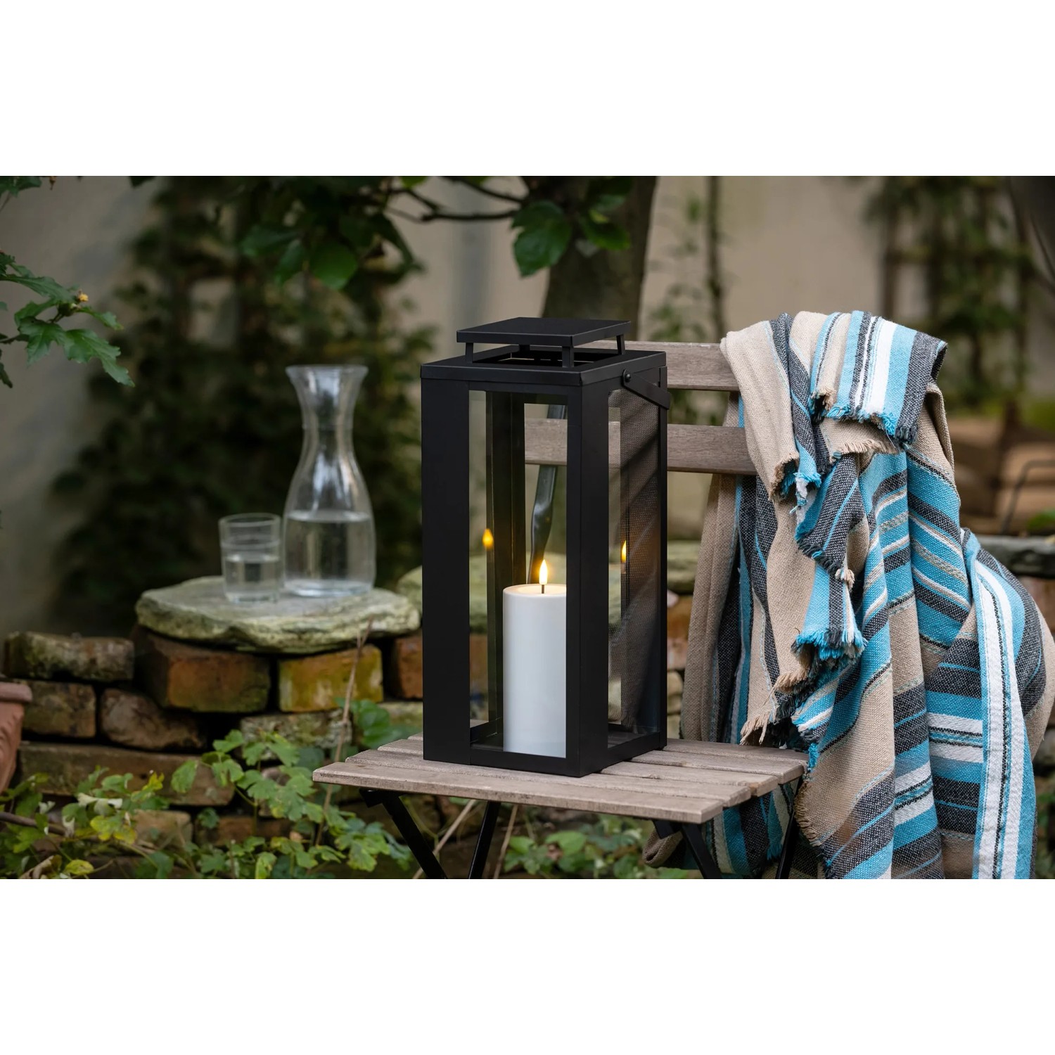FlowerPower LED Laterne Outdoor Lucido 40,5 x 16,5 x 16,5 cm Schwarz ...