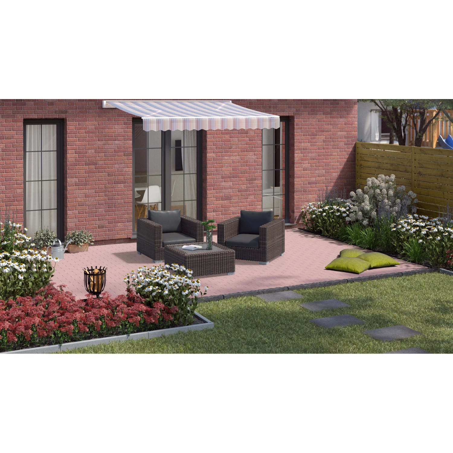 Rechteck-Pflaster Beton Rot 20 cm x 10 cm x 6 cm kaufen bei OBI