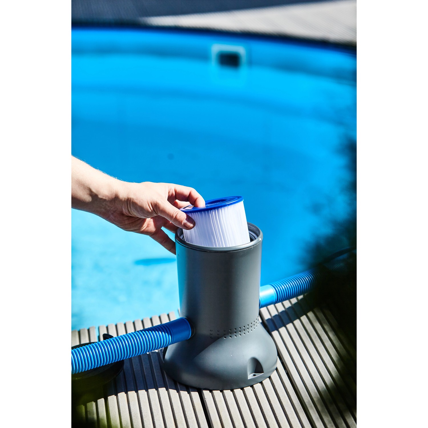 Summer Fun Solar-Pool-Kartuschenfilteranlage 1000 l/h mit Solarmodul u ...
