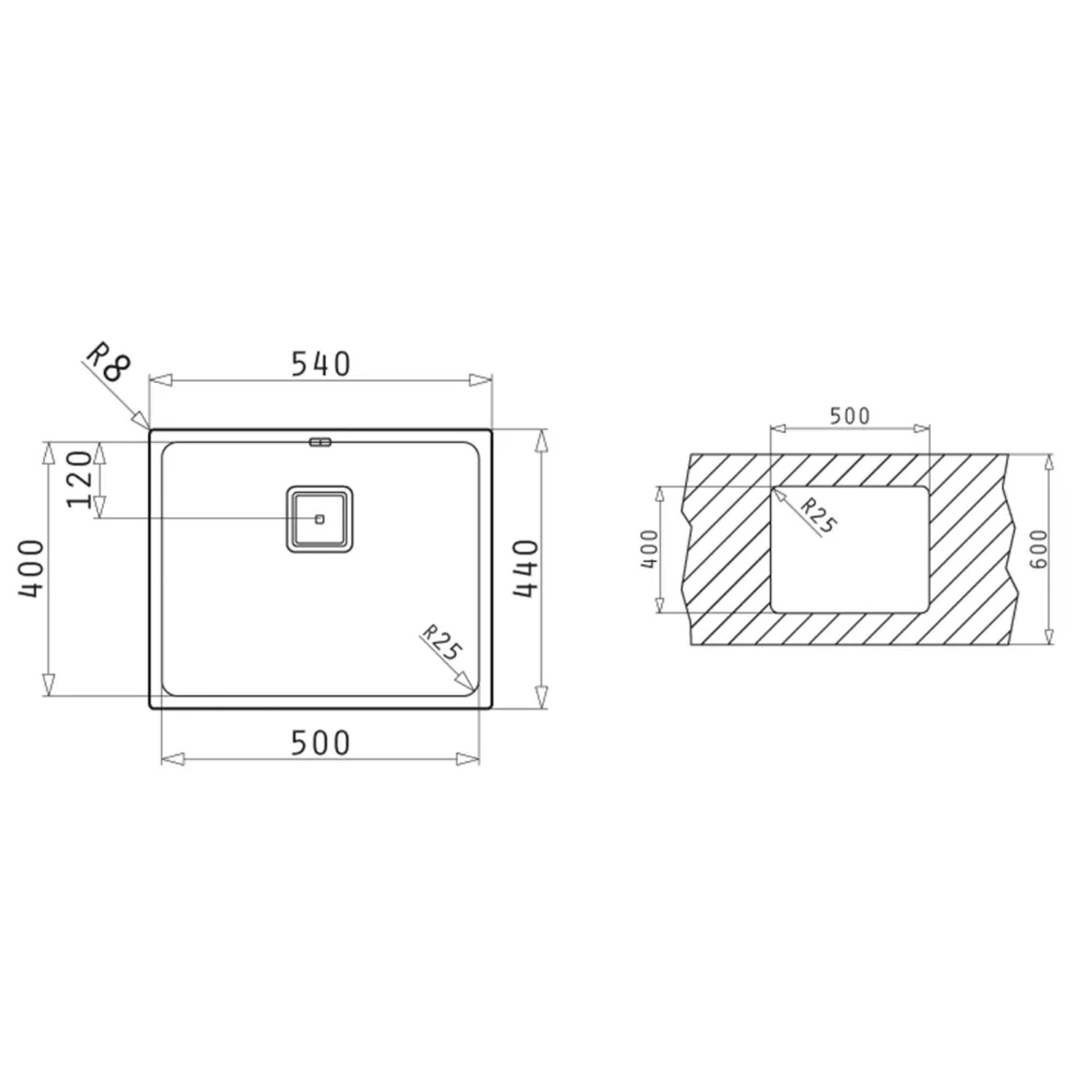 Pyramis Küchenspüle Lume 54 cm x 44 cm 1B Edelstahl poliert kaufen bei OBI
