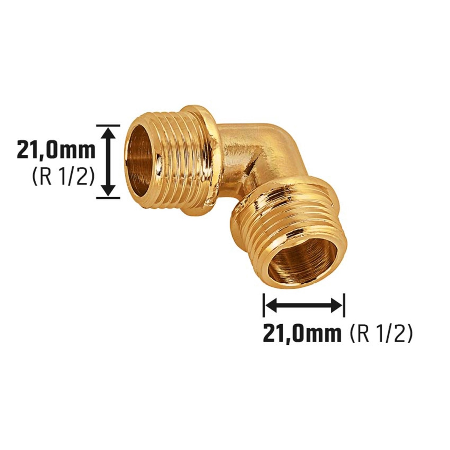 LUX Gewinde-Winkel 21 mm (R 1/2) Messing kaufen bei OBI