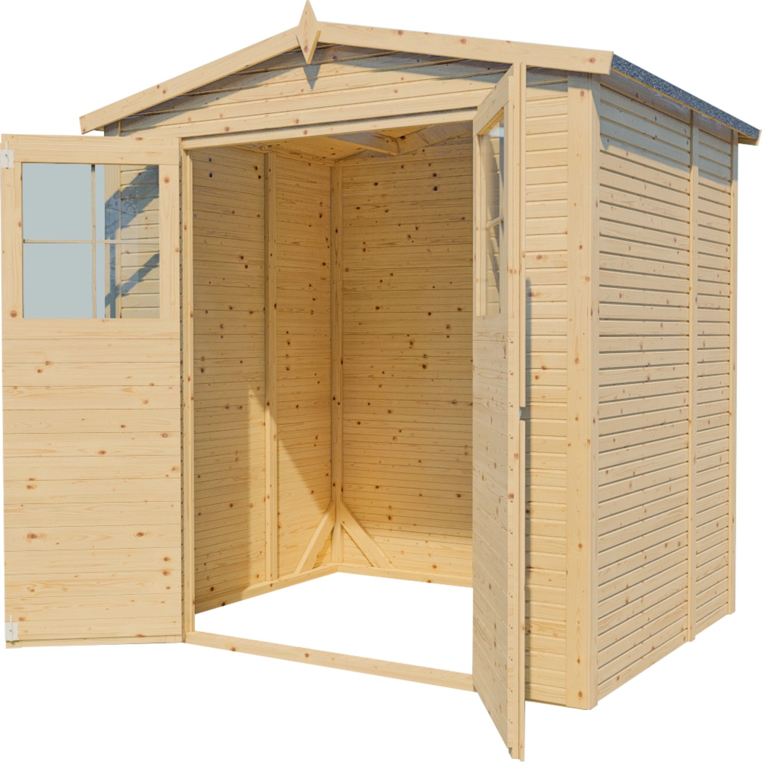 Bertilo Gerätehaus Plexi Apex 2 Natur 157 cm x 207 cm FSC® kaufen bei OBI