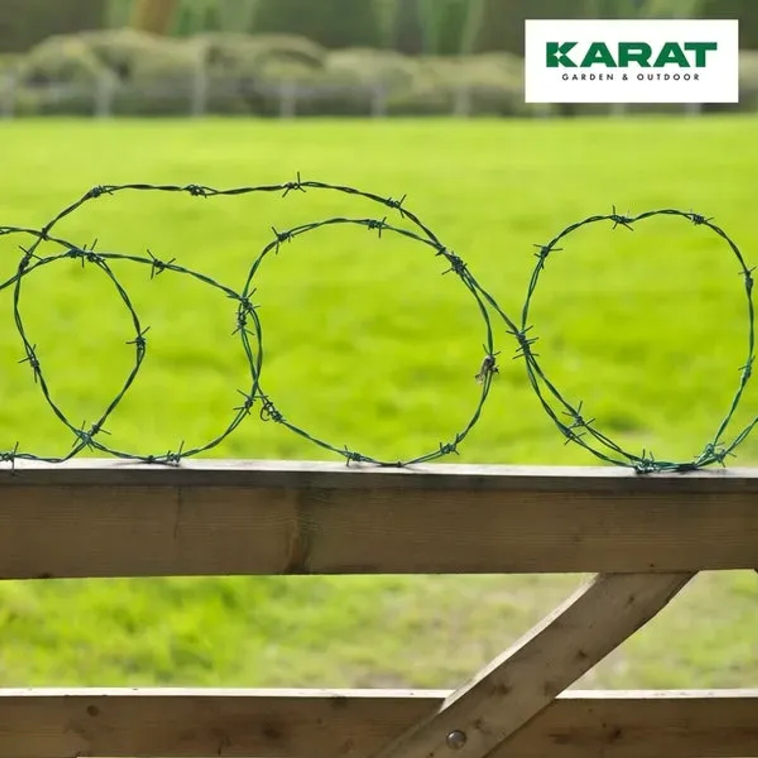 Karat Stacheldraht Grün Zug- und Bruchfest 1,7 mm Drahtstärke 50 Meter ...