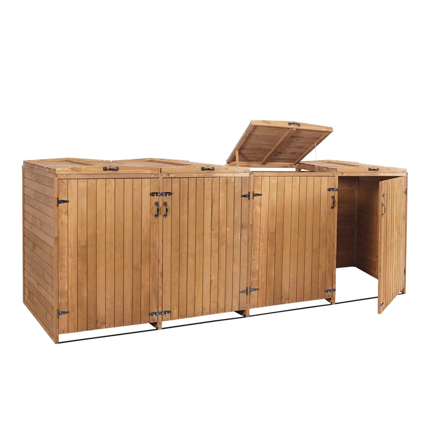 MCW 4er-/8er-Mülltonnenverkleidung H74 Braun 126x316x98cm kaufen bei OBI