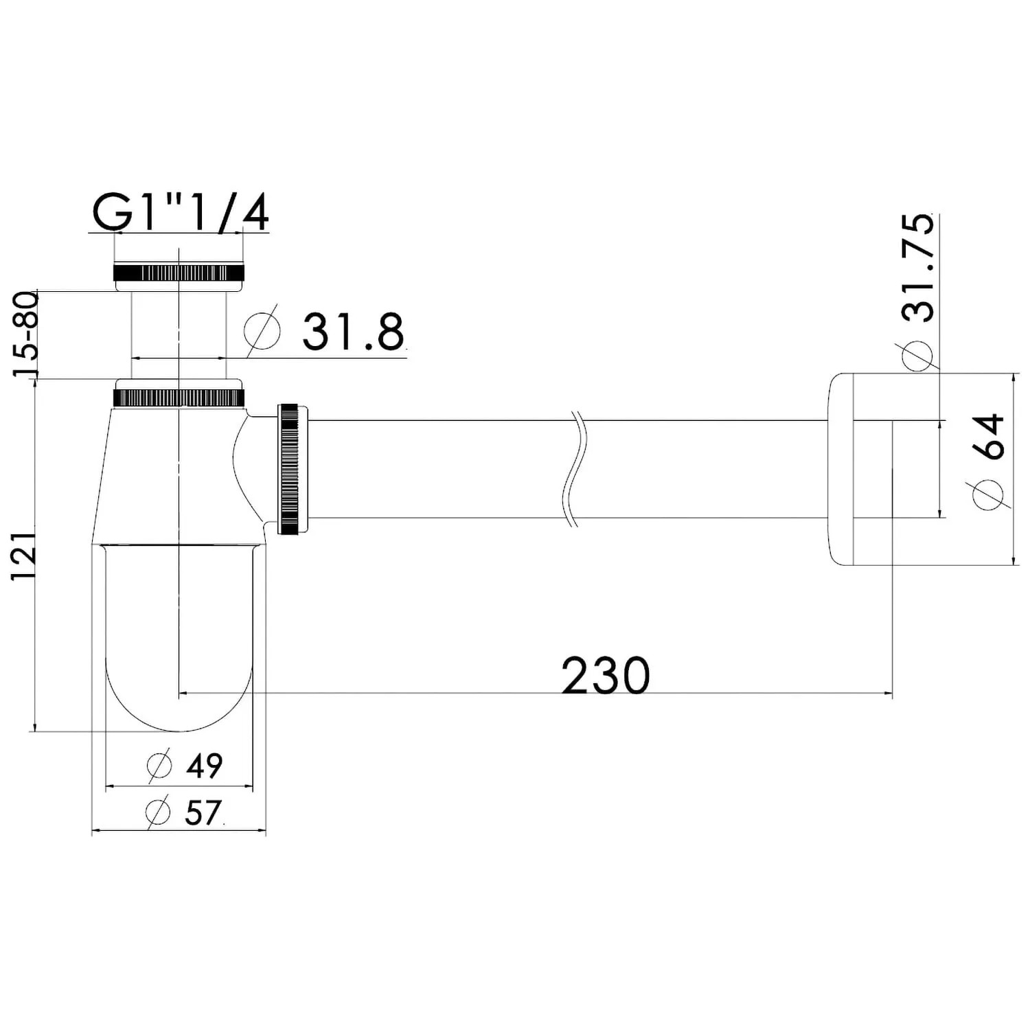 Kronenbach Design-Siphon Quara 2.0 eckig Schwarz Matt kaufen bei OBI