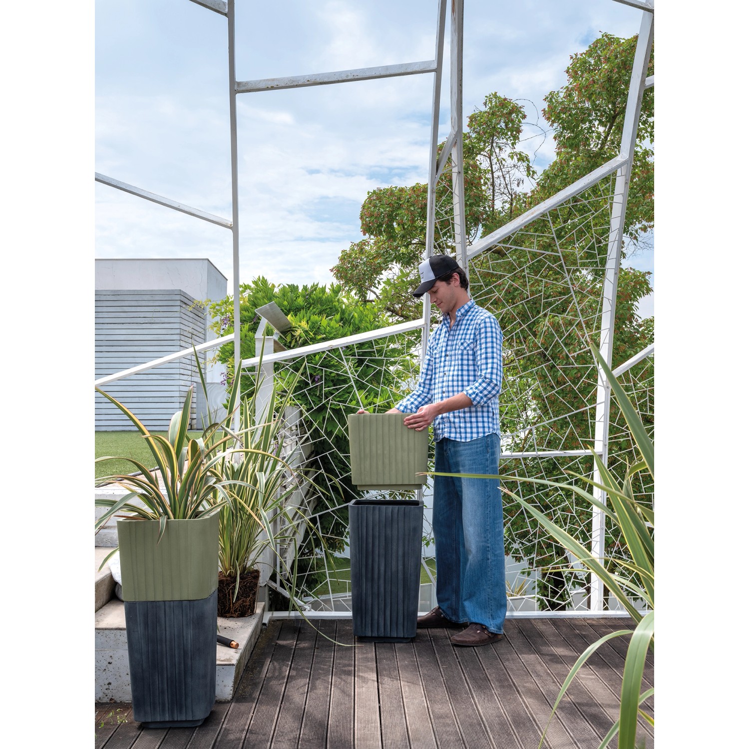 Deroma Pflanzkasten Link 2er Set Olive kaufen bei OBI