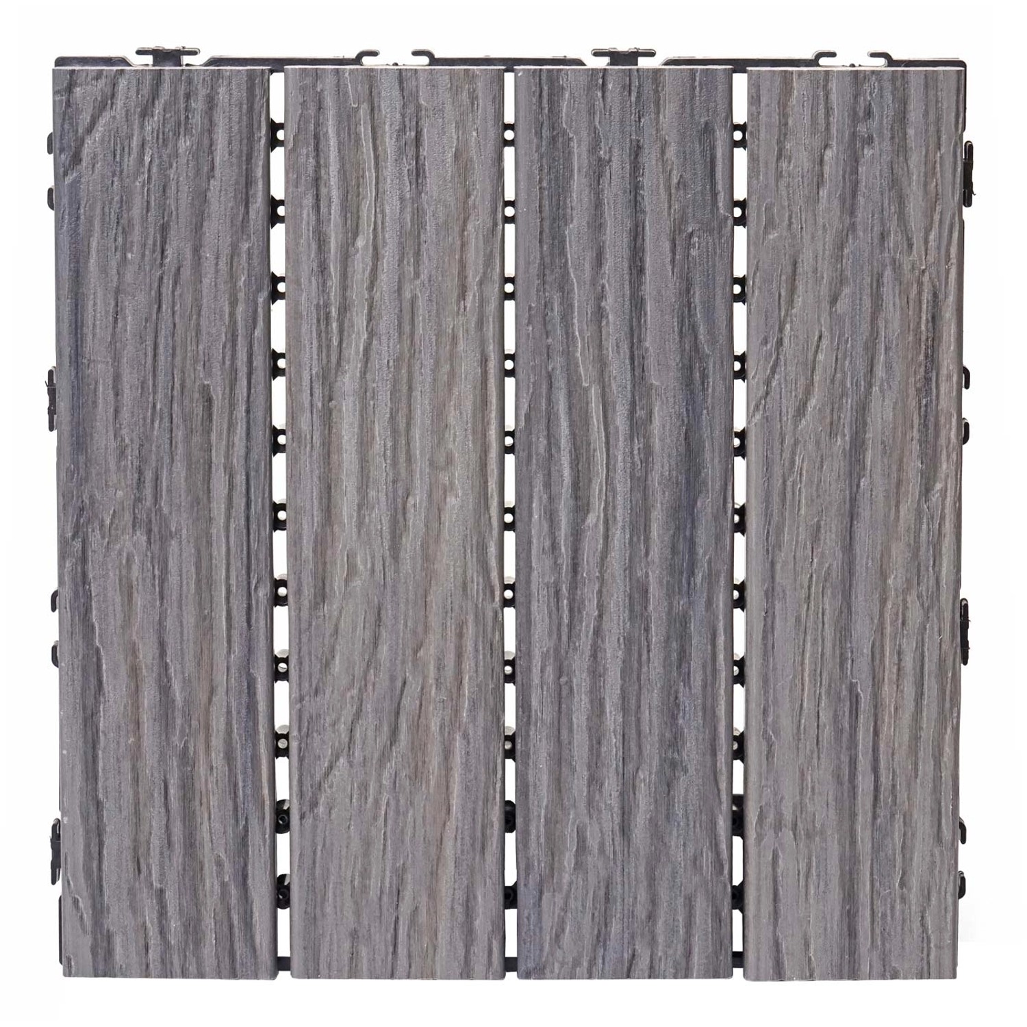 MCW WPC Bodenfliese E19 Holzoptik Balkon/Terrasse 3D-Struktur Linear ...