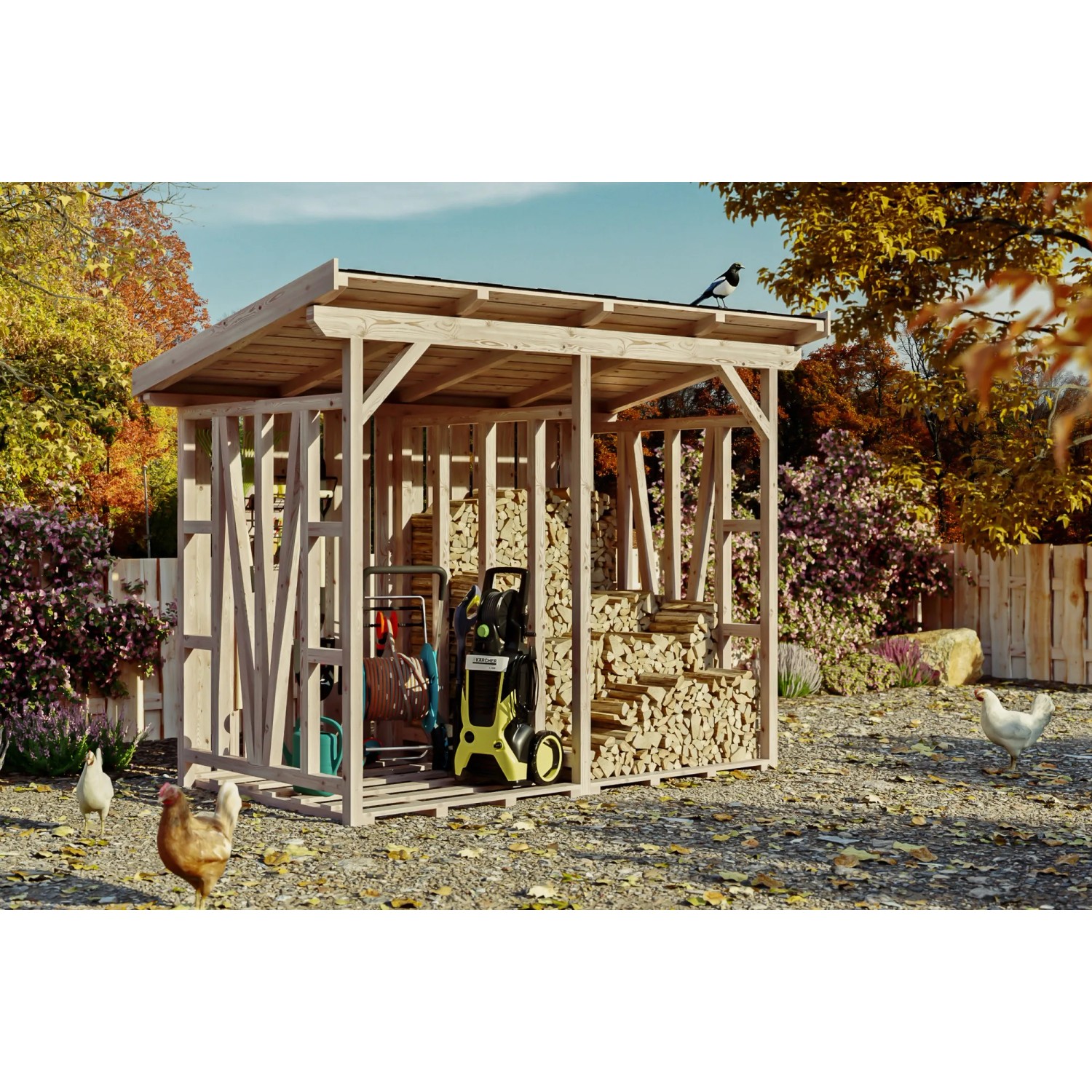 Skan Holz Holzunterstand Max 1 300 cm x 160 cm Natur kaufen bei OBI
