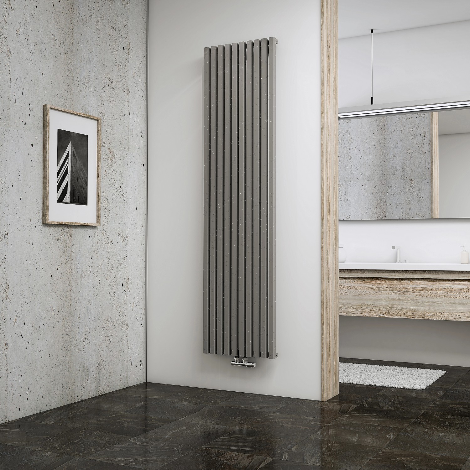 Schulte Design-Heizkoerper Lyon mit 1094 W Leistung in Reflex-Grau ...