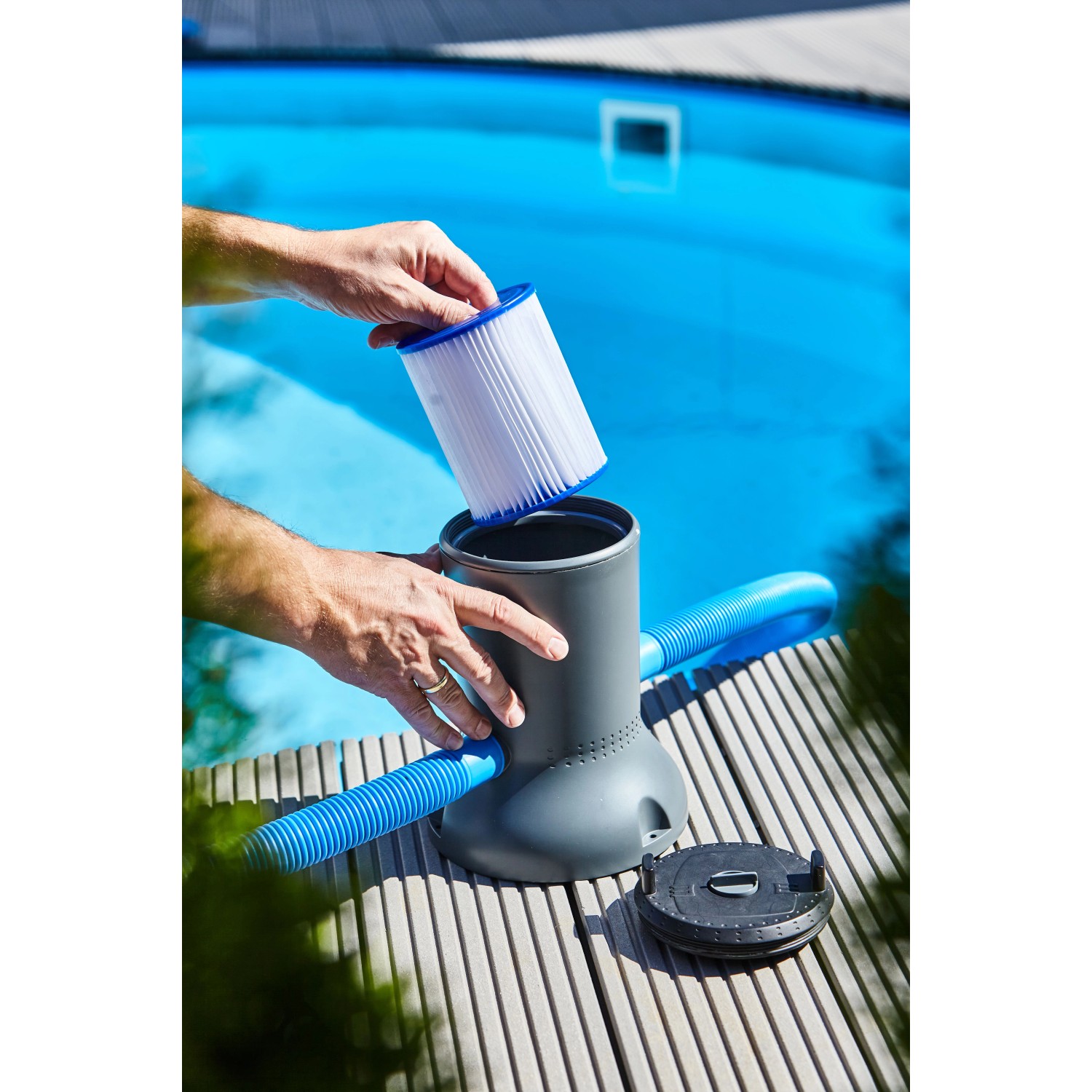 Summer Fun Solar-Pool-Kartuschenfilteranlage 1000 l/h mit Solarmodul u ...
