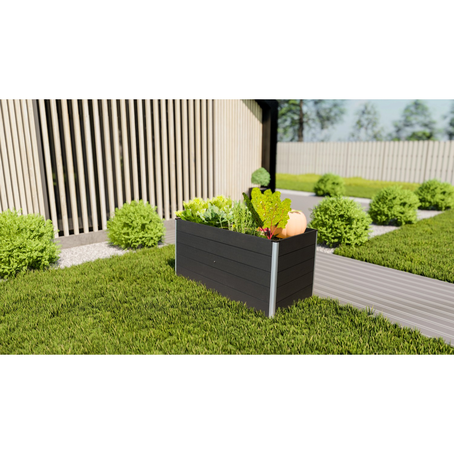 T&J WPC-Hochbeet Erna 150 cm x 70 cm x 75 cm Anthrazit kaufen bei OBI