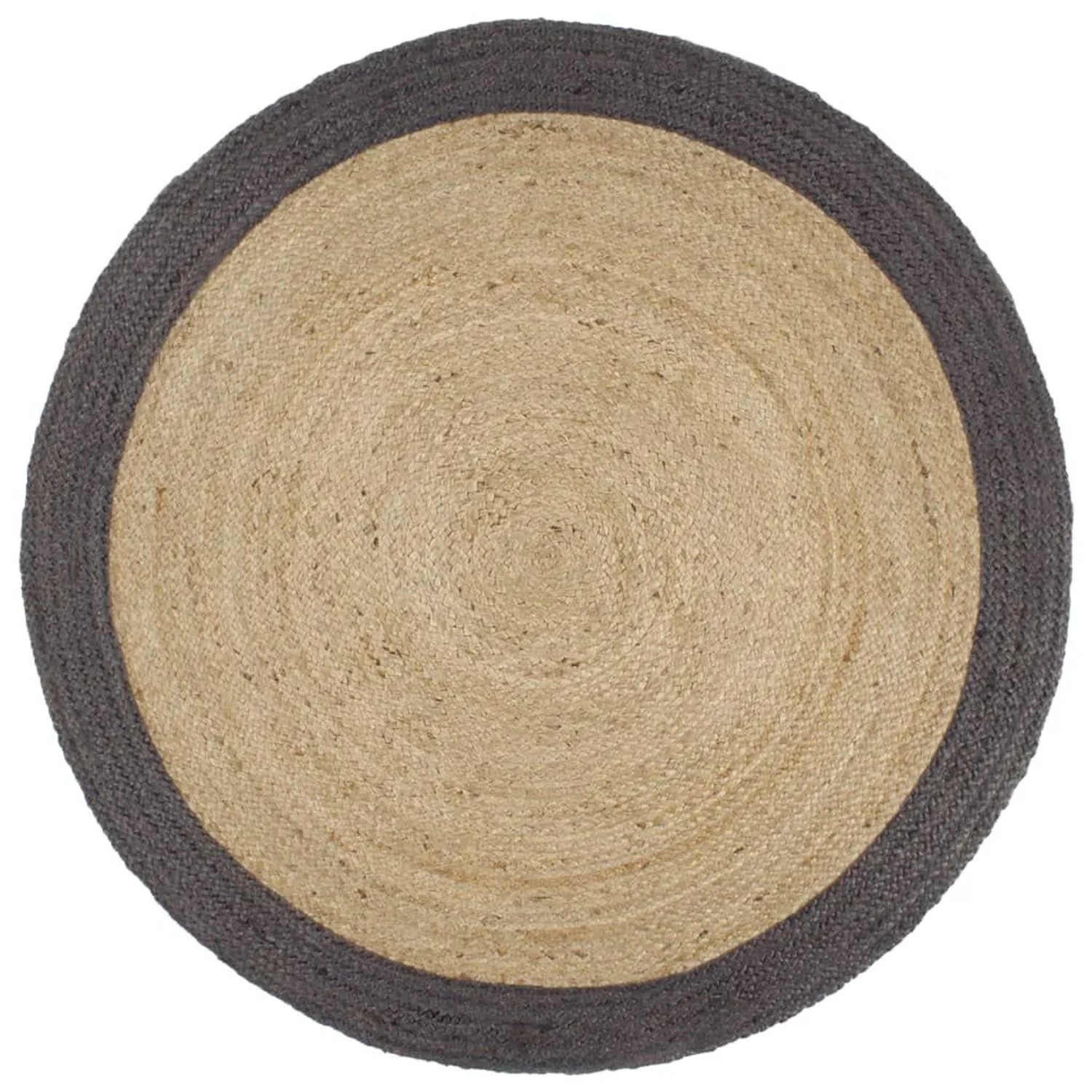 vidaXL Teppich Handgefertigt Jute Mit Dunkelgrauem Rand 210 Cm 1184034