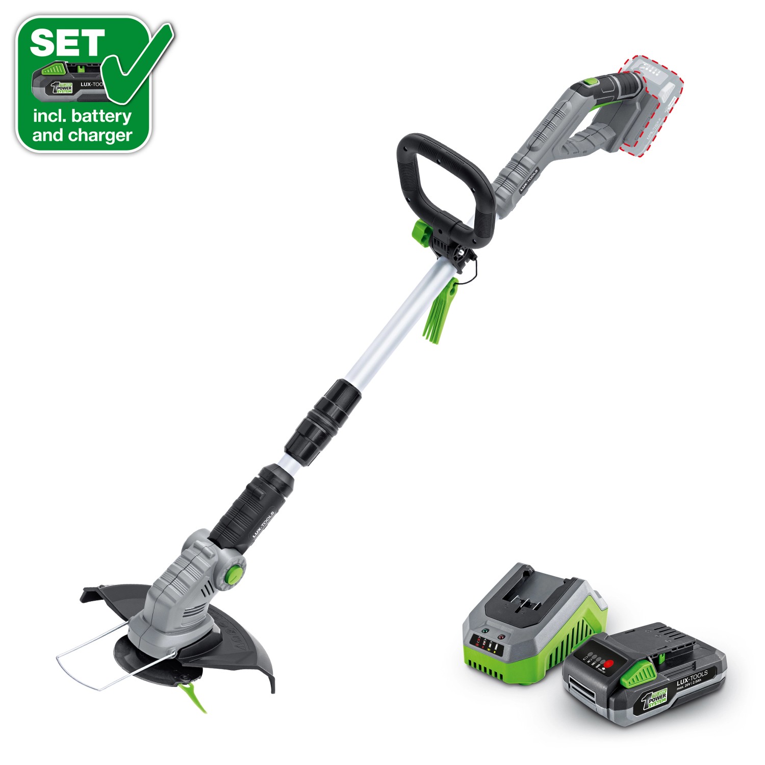 LUX Akku-Rasentrimmer-Set 1 PowerSystem A-RT-20/26-24 inkl. 20V Akku ...