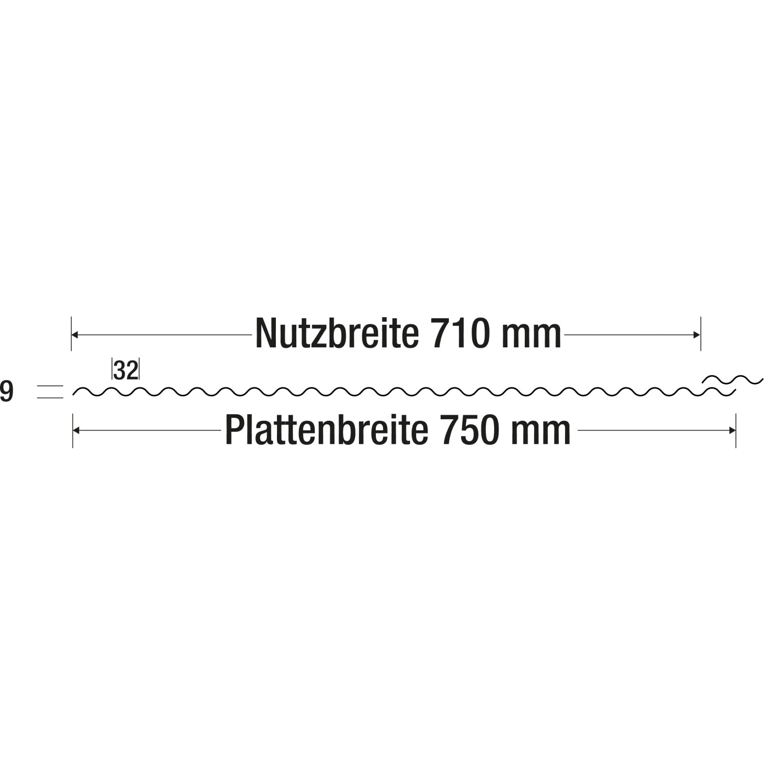 Salux Wellplatte Sinus 32/09 PVC Frost Klar 120 cm x 75 cm Stärke: 0,8 ...