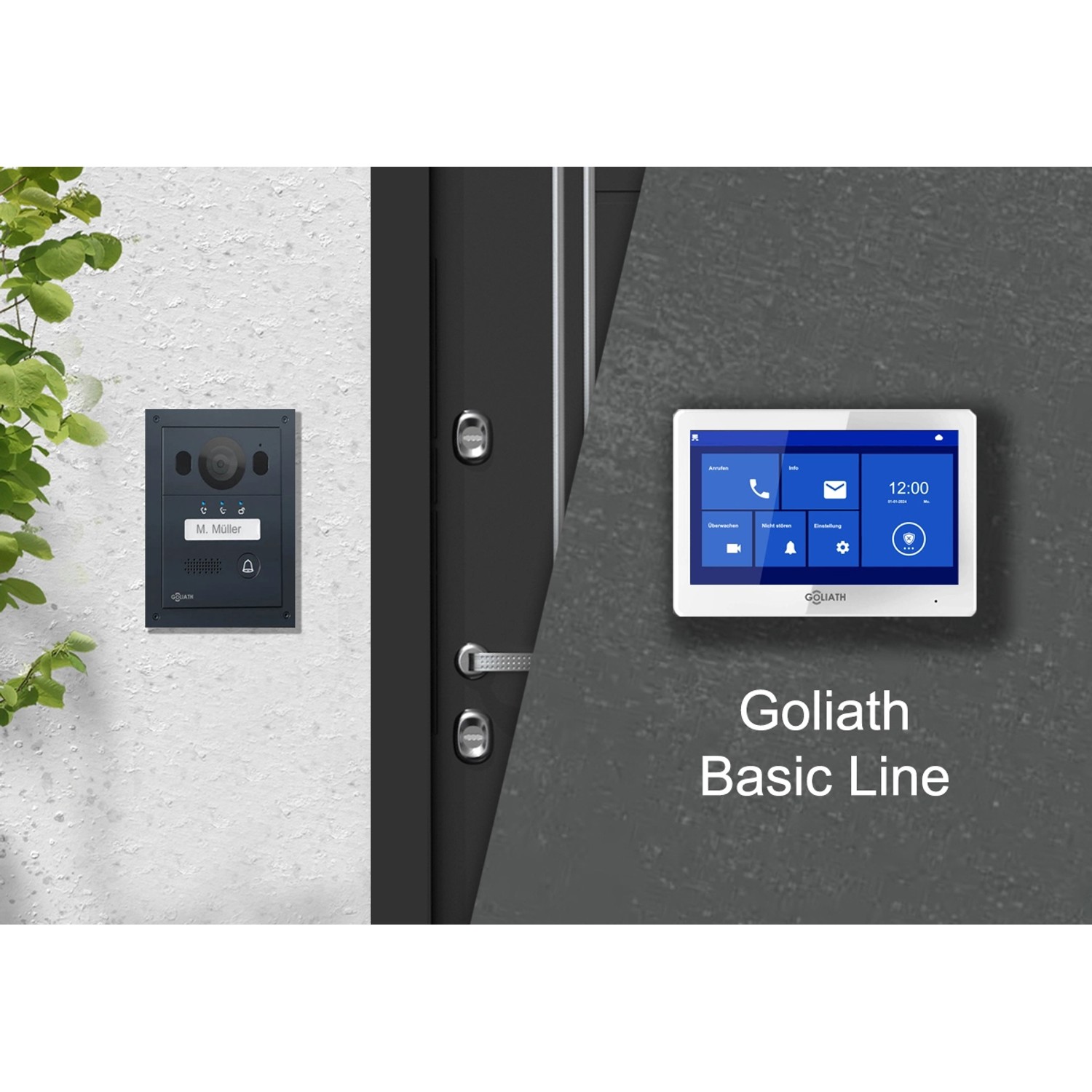 Goliath Basic Line 2-Draht Video Türsprechanlage 1x Monitor Weiß ...