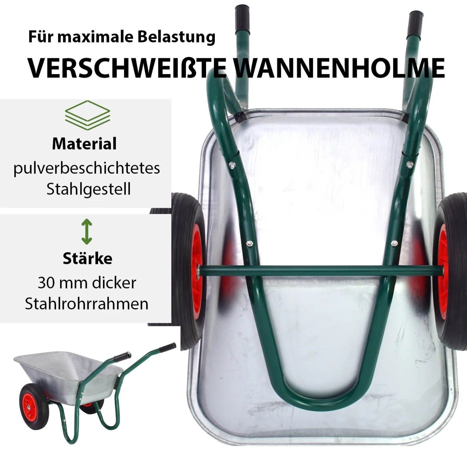 2 Rad Schubkarre Mit Pu Vollgummirader