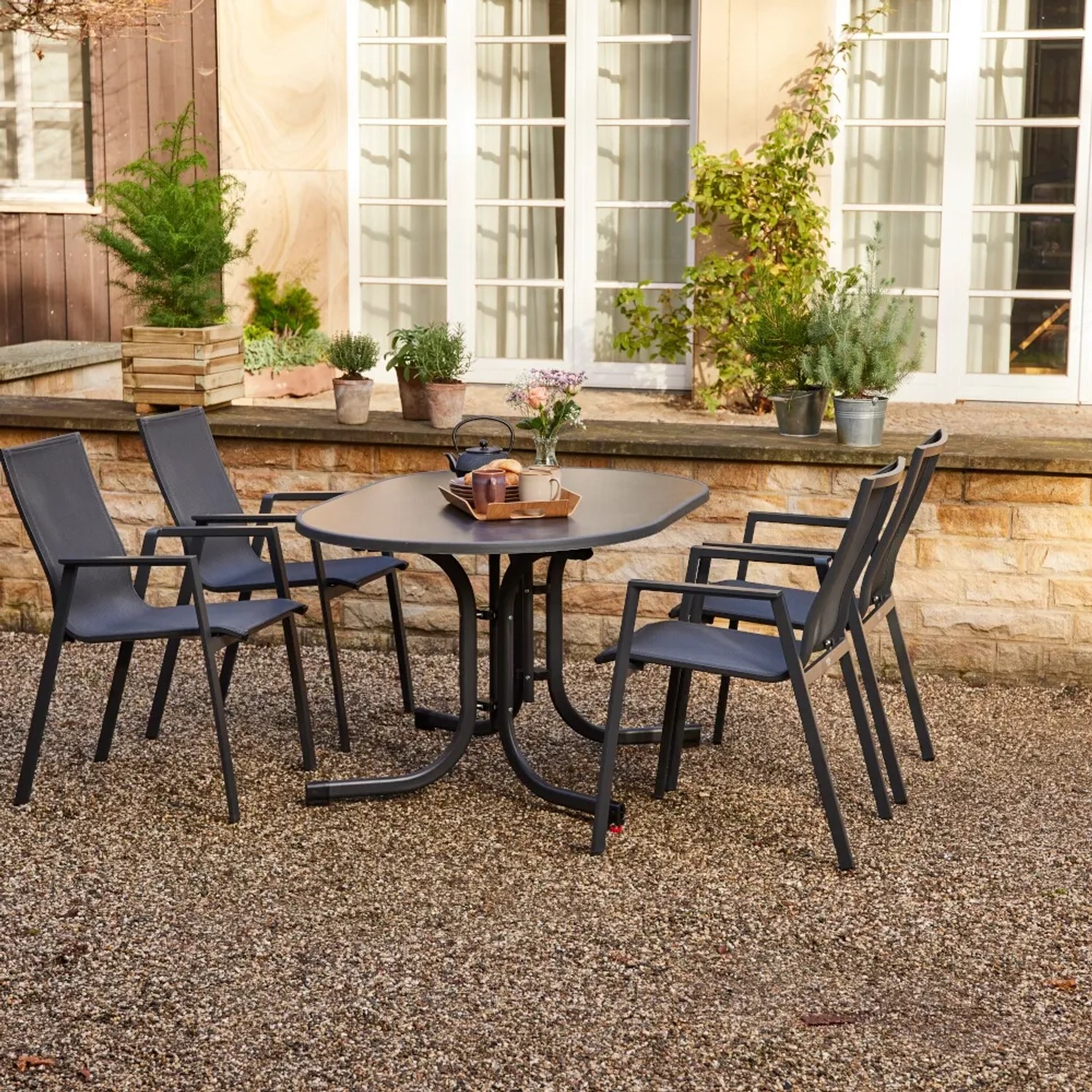 Siena Garden Klapptisch Paco Rechteckig Anthrazit/Matt 90 cm x 140 cm ...