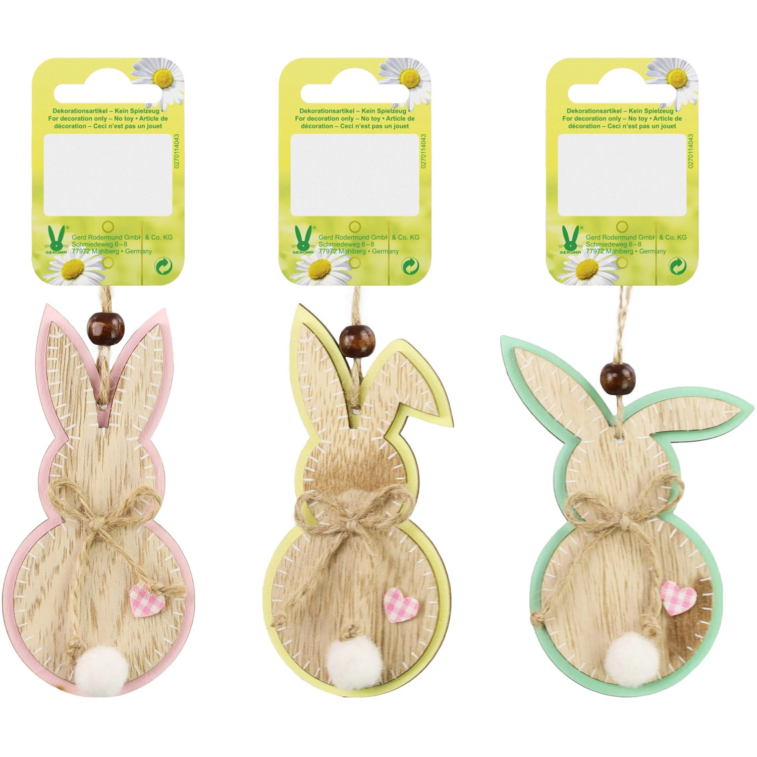 Dekofigur Hase Bunt 3-fach sortiert 10,5 cm x 5,2 cm x 1,5 cm kaufen ...