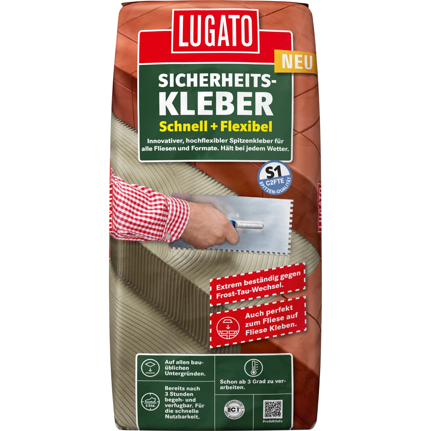 Lugato Fliesenkleber Sicherheitskleber schnell + flexibel 20 kg kaufen ...