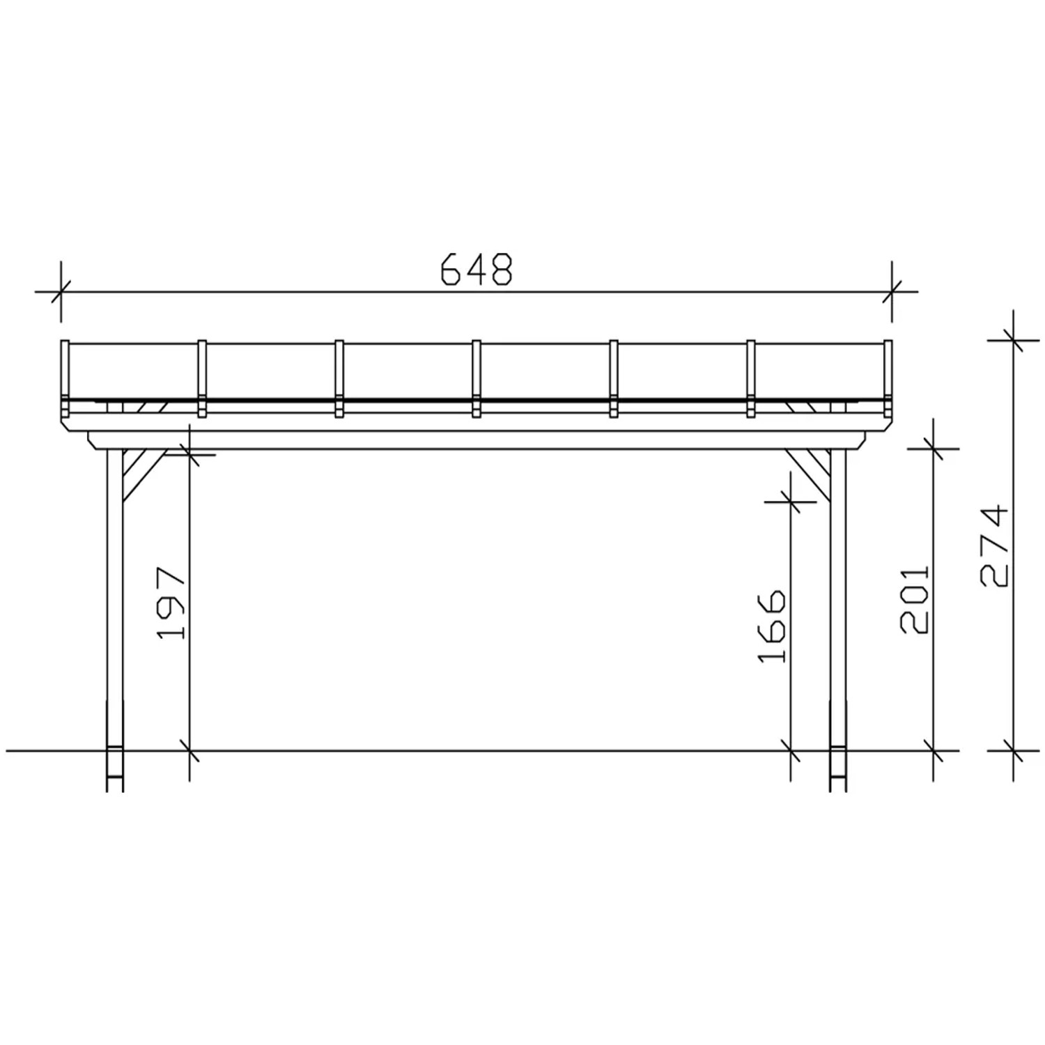 Skan Holz Terrassenüberdachung Sanremo 648 x 300 cm Leimholz ...