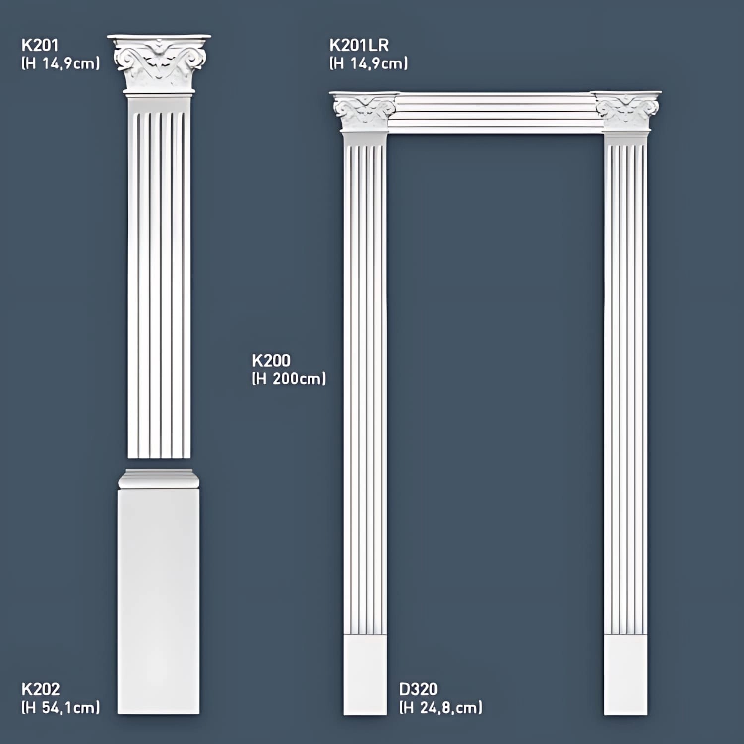 ORAC DECOR K201 LUXXUS Stuck Pilaster Kapitell Wand-Dekor-Element ...