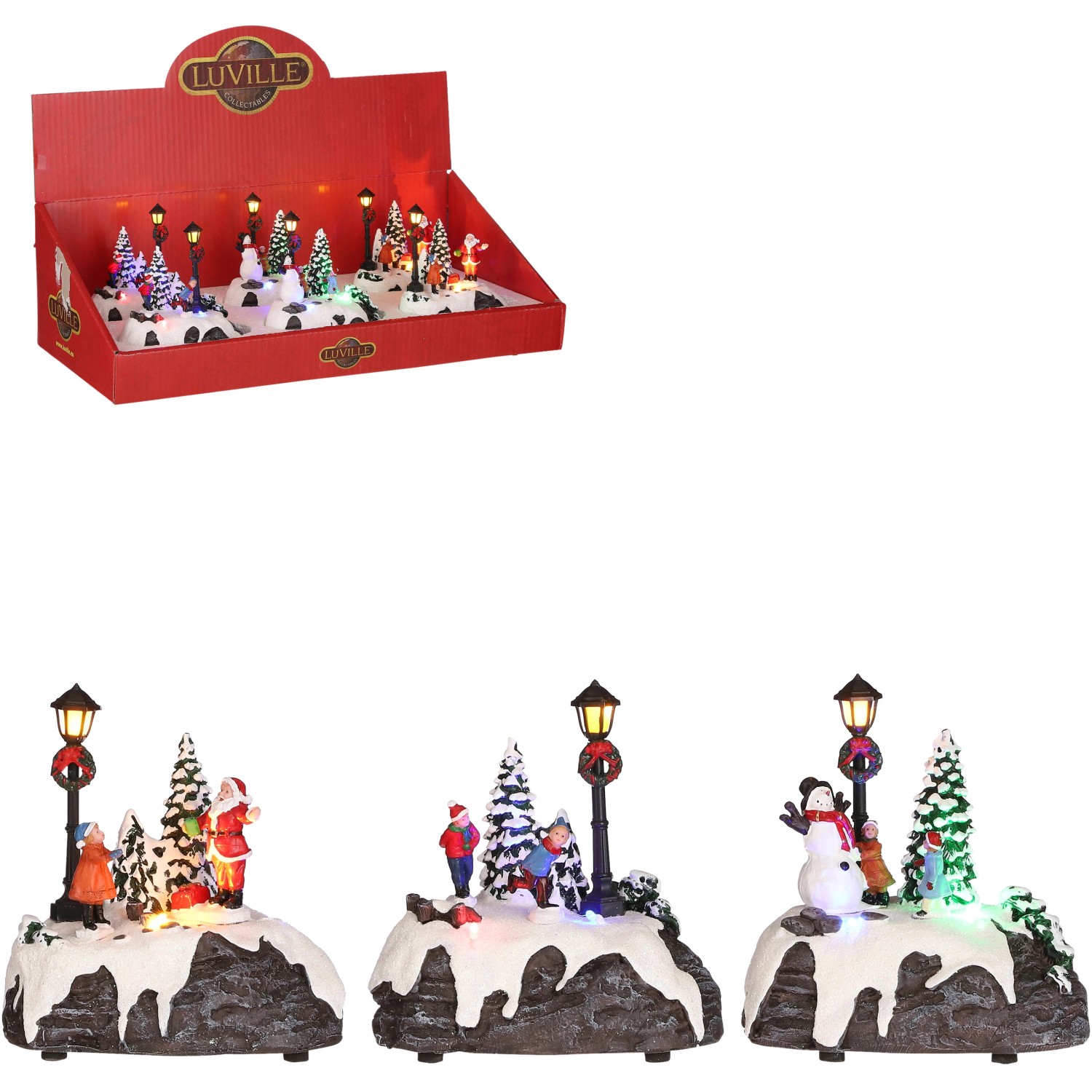 Luville Collectables Winterlandschaft 3-Fach Sortiert 14,5 cm x 9 cm x ...