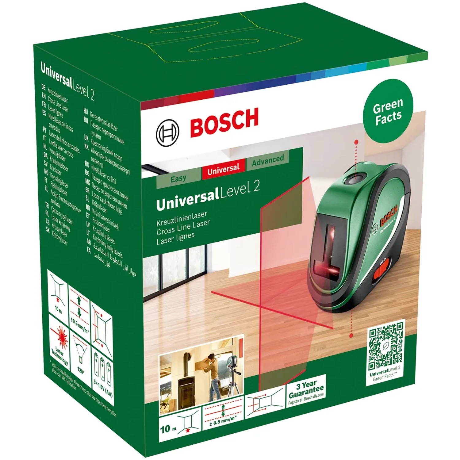 Bosch Kreuzlinienlaser UniversalLevel 2 Laserkreuz + Integrierte ...