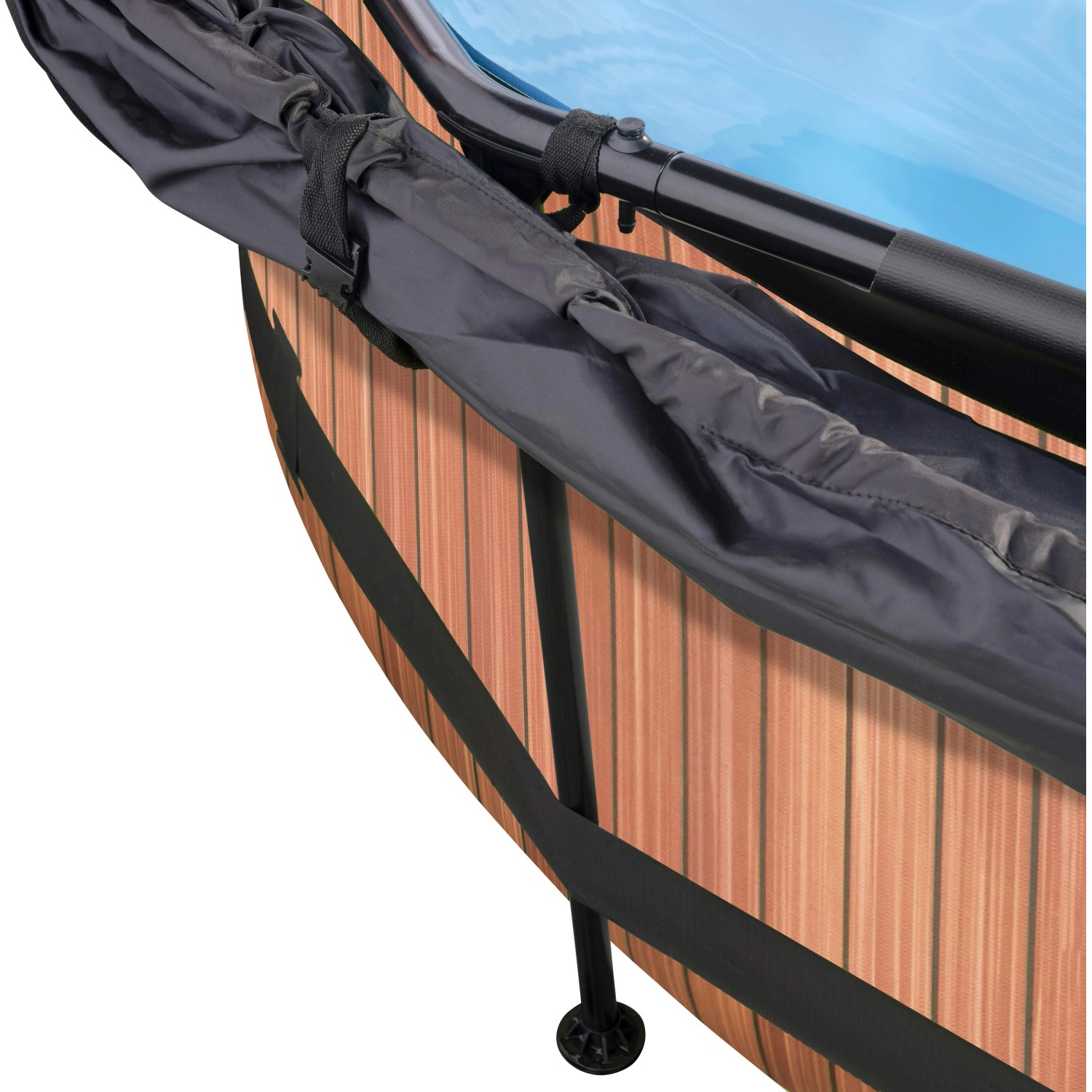 EXIT Wood Pool Braun ø 360 x 76 cm m. Filterpumpe u. Sonnensegel kaufen ...