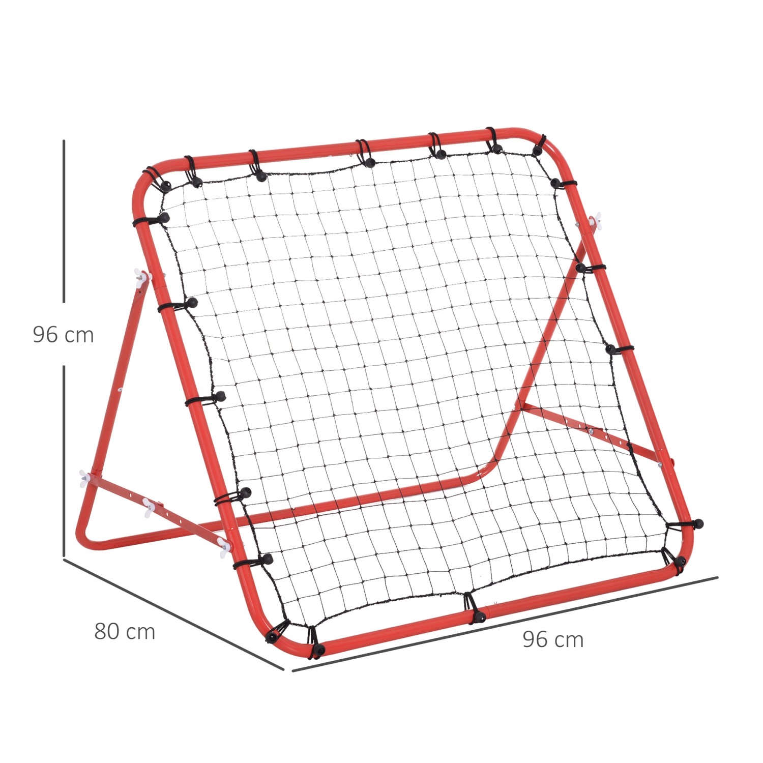 HOMCOM Rebounder für Fußball PE Metall Rot Schwarz 96L x 80B x 96H cm ...