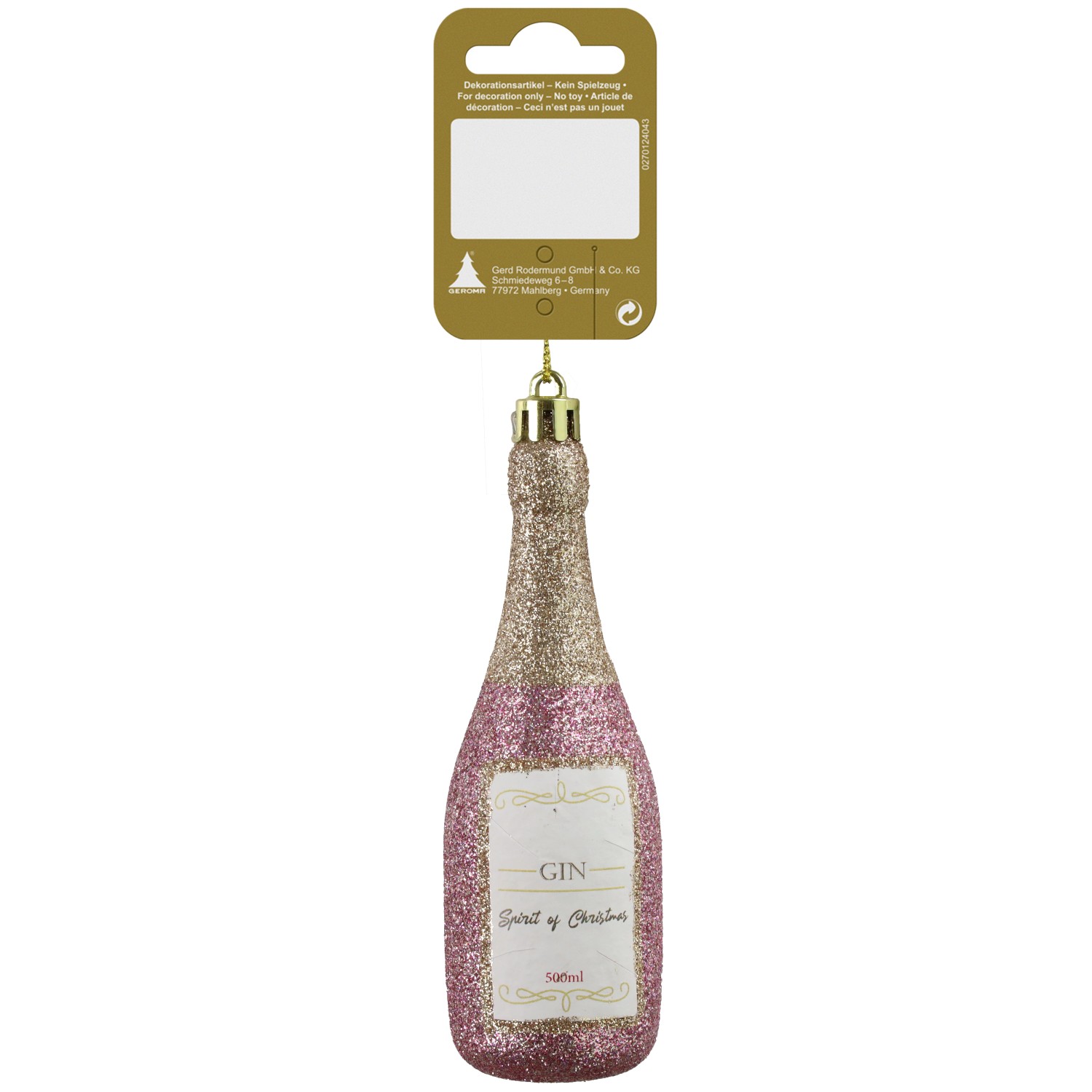 Ginflasche zum Hängen aus Kuntstoff 13 cm Rosa/Gold kaufen bei OBI