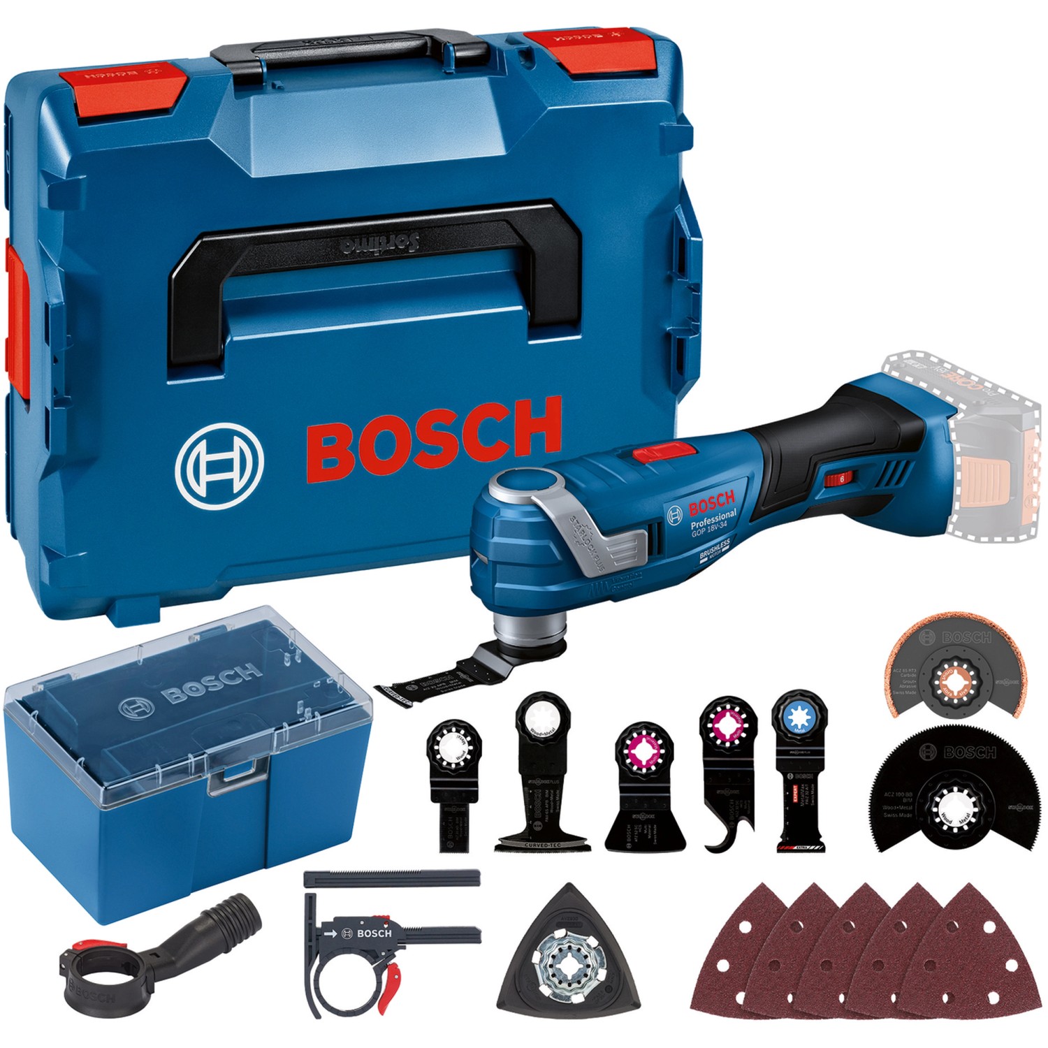 Bosch Professional Multi-Cutter GOP 18V-34 in L-Boxx mit Tauchsägeblatt ...