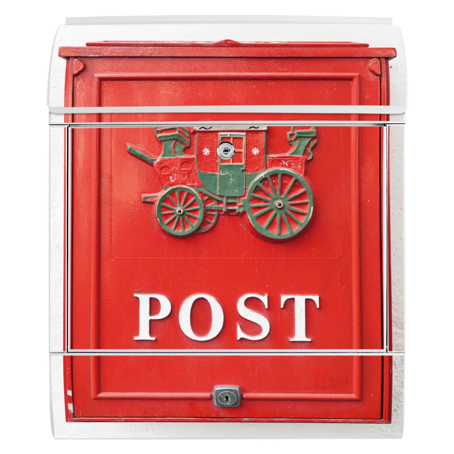 Banjado Design Briefkasten Weiß Pulverbeschichtet, 39x47x14cm, 2 ...