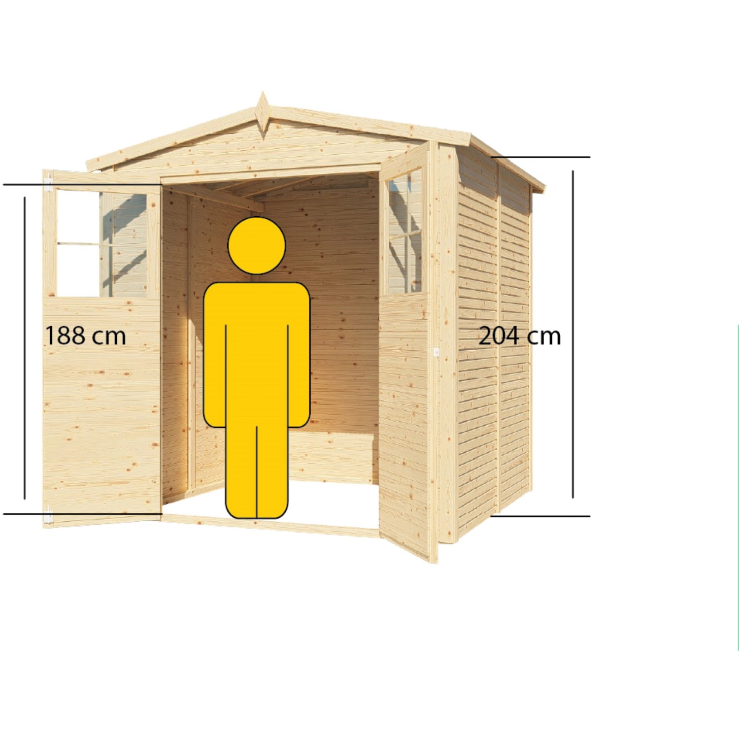 Bertilo Gerätehaus Plexi Apex 3 Natur 202 cm x 207 cm FSC® kaufen bei OBI