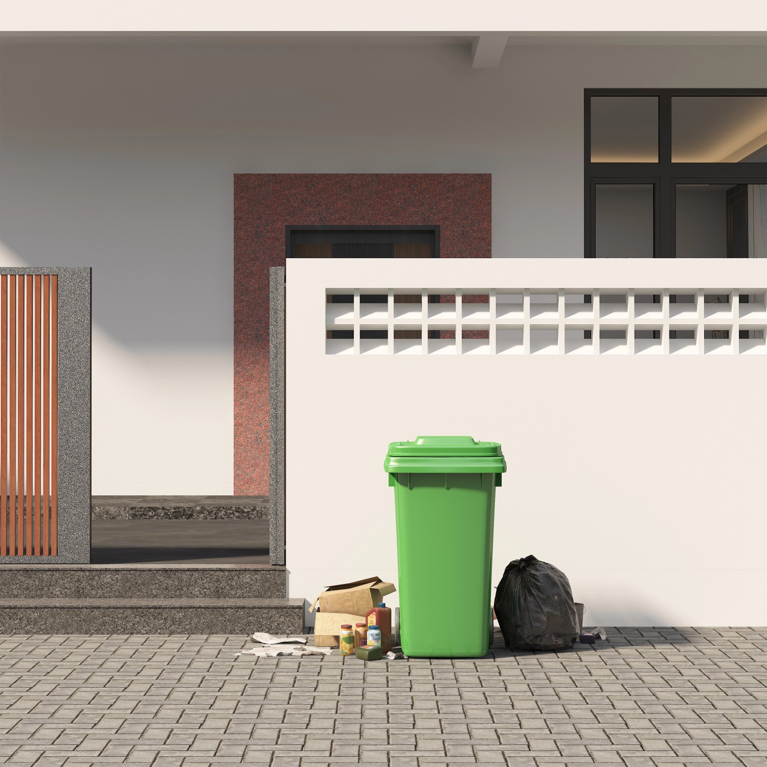 Axi Mülltonnenbox Lucas Metall 240 l Anthrazit/Holzoptik kaufen bei OBI