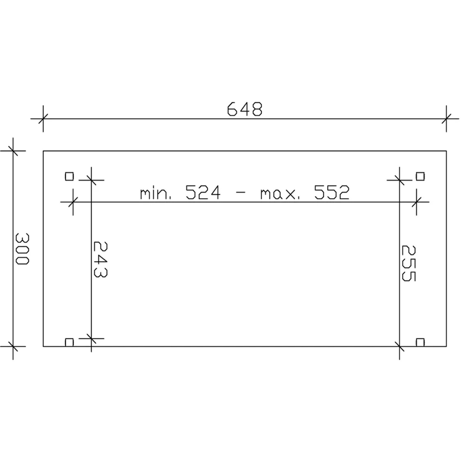 Skan Holz Terrassenüberdachung Sanremo 648 x 300 cm Leimholz ...