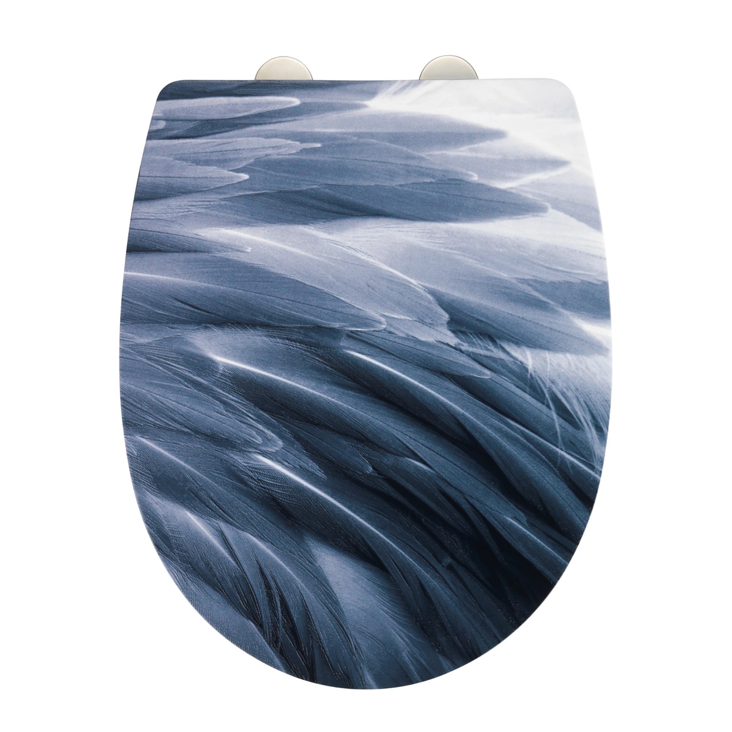 Wenko WC-Sitz Feder-Motiv Thermoplast Easy-Close Absenkautomatik Blau ...