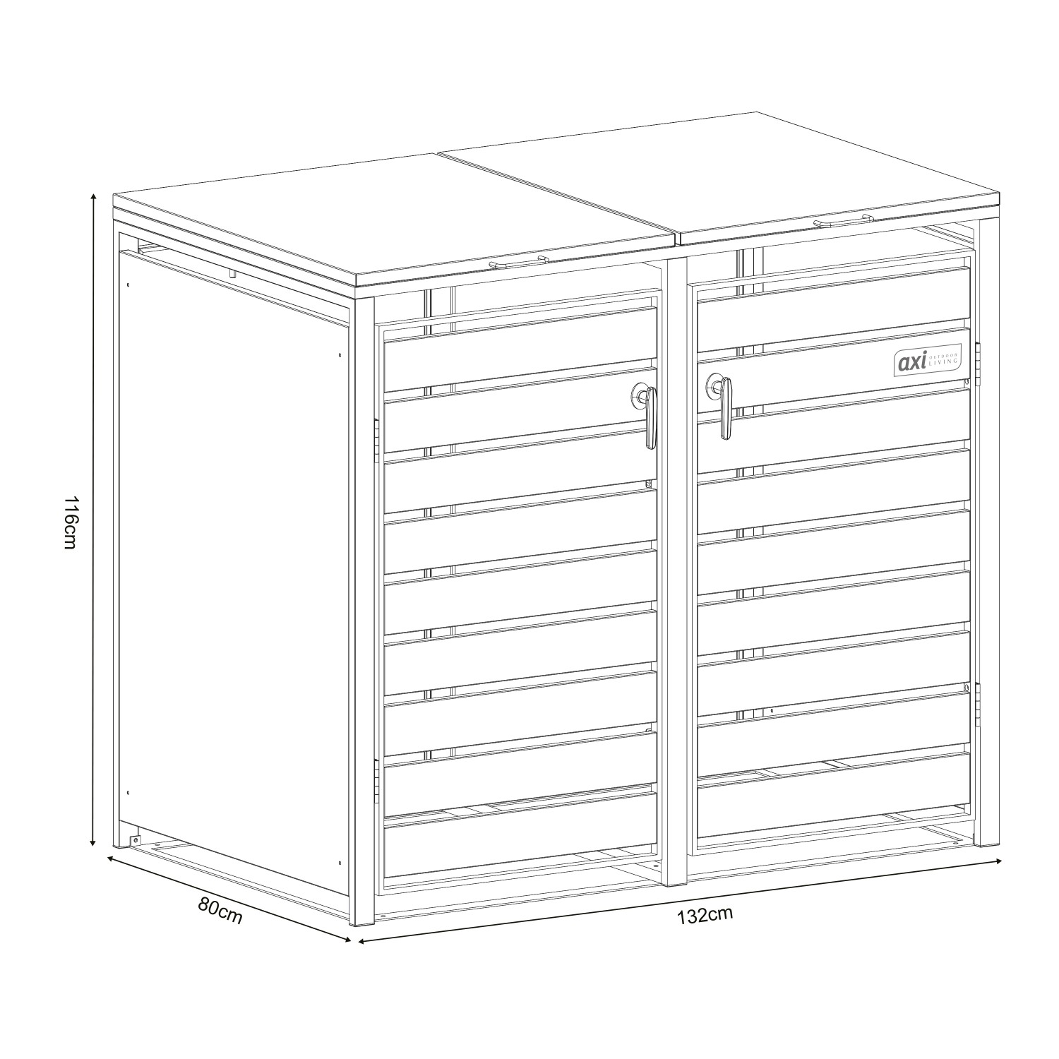 Axi Mülltonnenbox Lucas Metall 2 x 240 l Anthrazit/Holzoptik kaufen bei OBI
