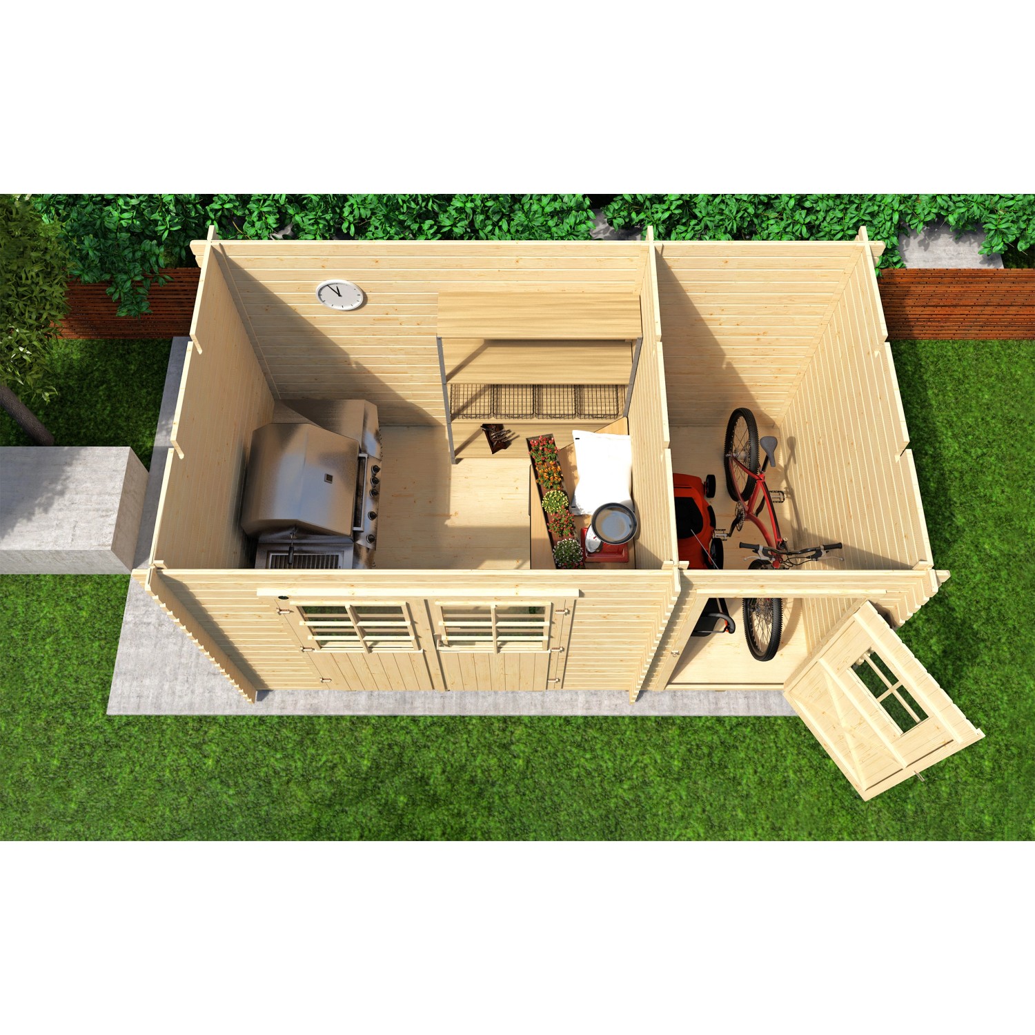 Weka Holz-Gartenhaus Brixen mit Flachdach Natur B x T: 370 cm x 250 cm ... Weka Holz-Gartenhaus Brixen mit Flachdach Natur B x T: 370 cm x 250 cm ...