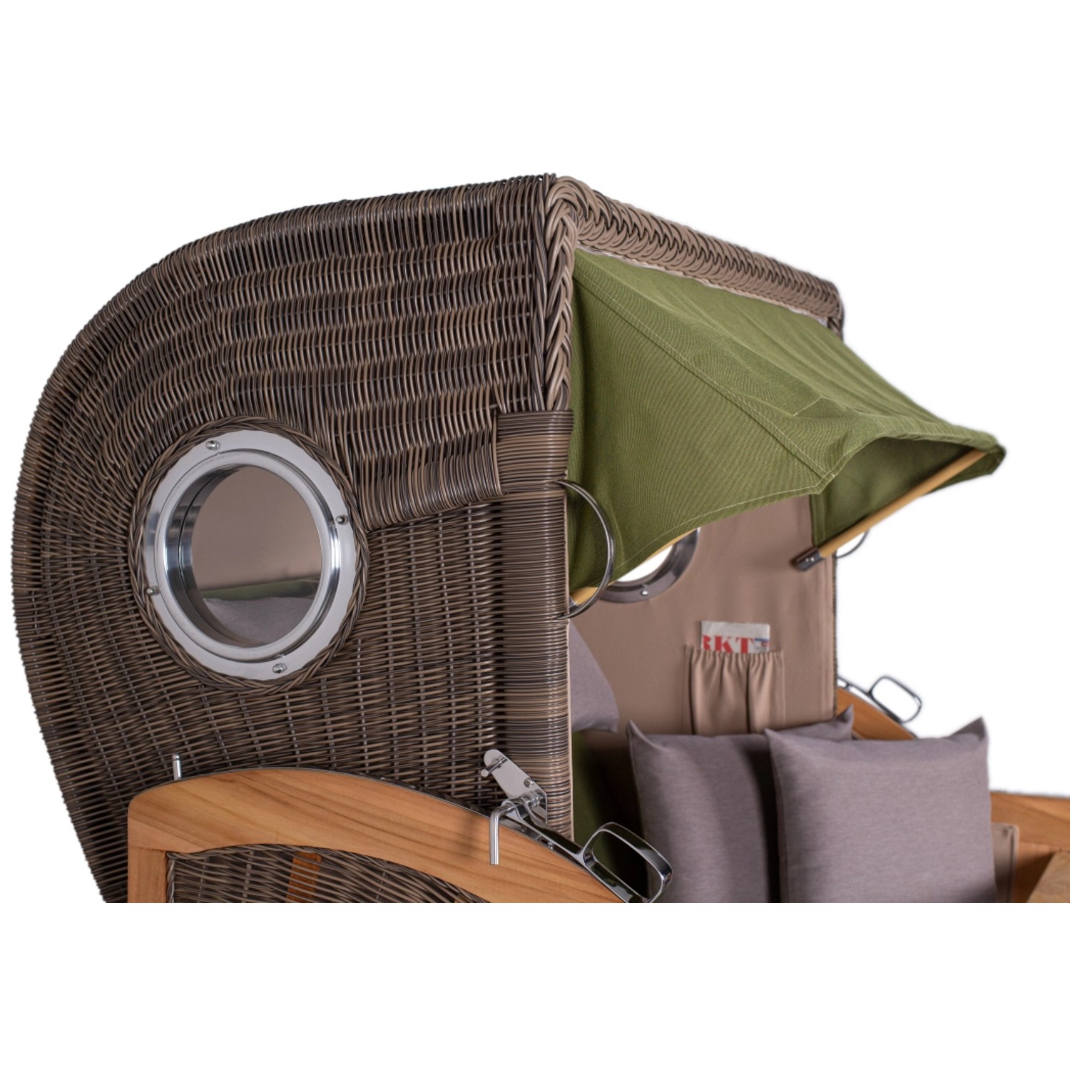 GarWoh Strandkorb Westerland Teak Bullauge PE Grey Dessin 587 kaufen ...